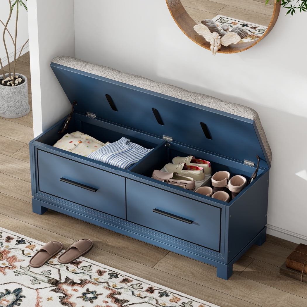 Shoe Storage Bench, Entryway Bench, Shoe Bench with Removable Cushion ...