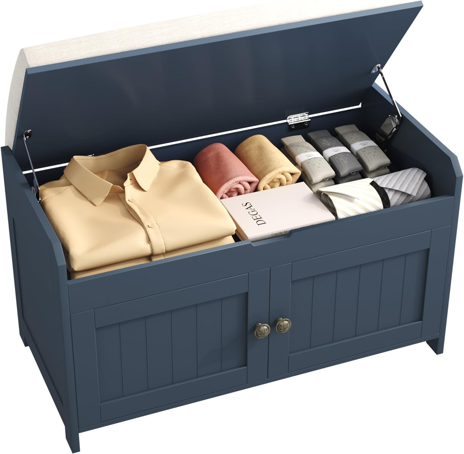 Shoe Storage Bench with Lift Top Storage, Entryway Bench with Cushioned ...