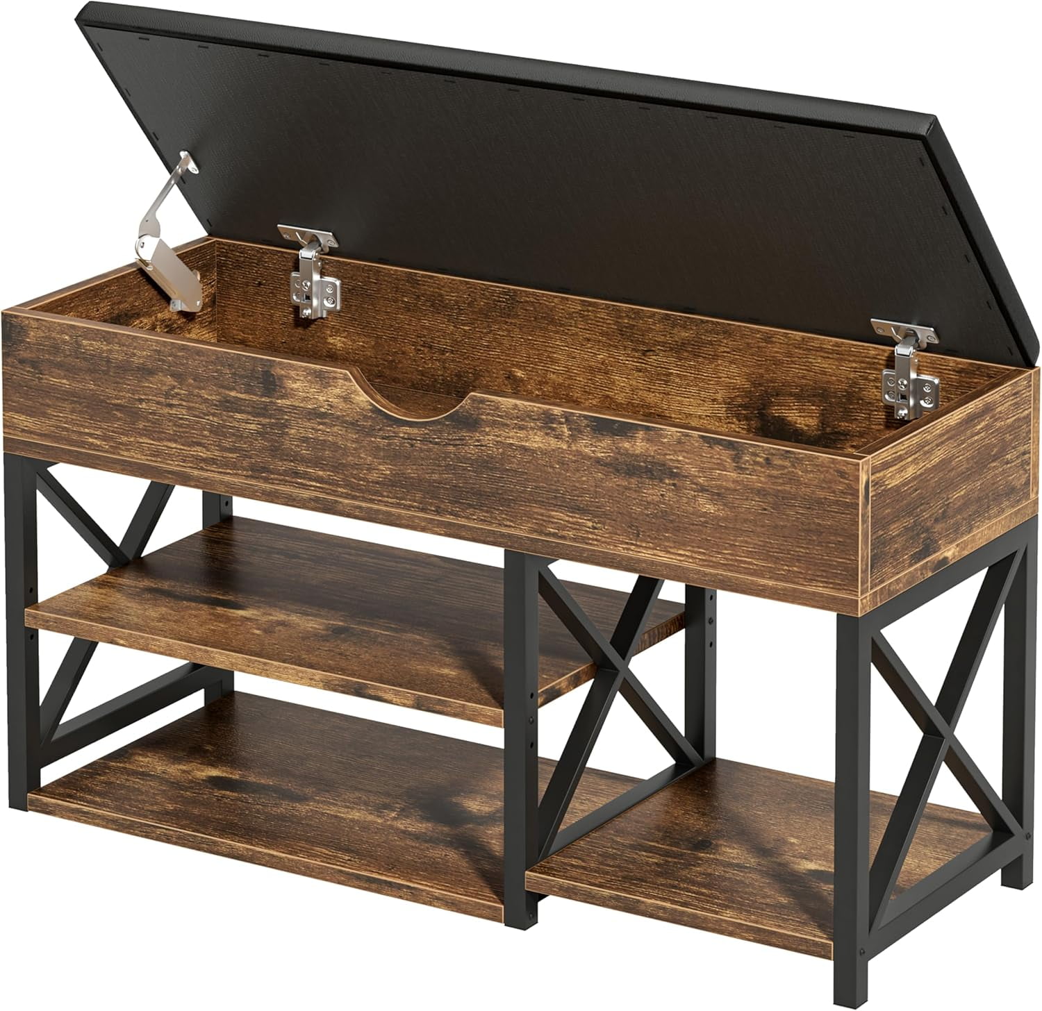 Shoe Storage Bench, Multifunctional Entryway Bench with 3-Tier Shoe ...