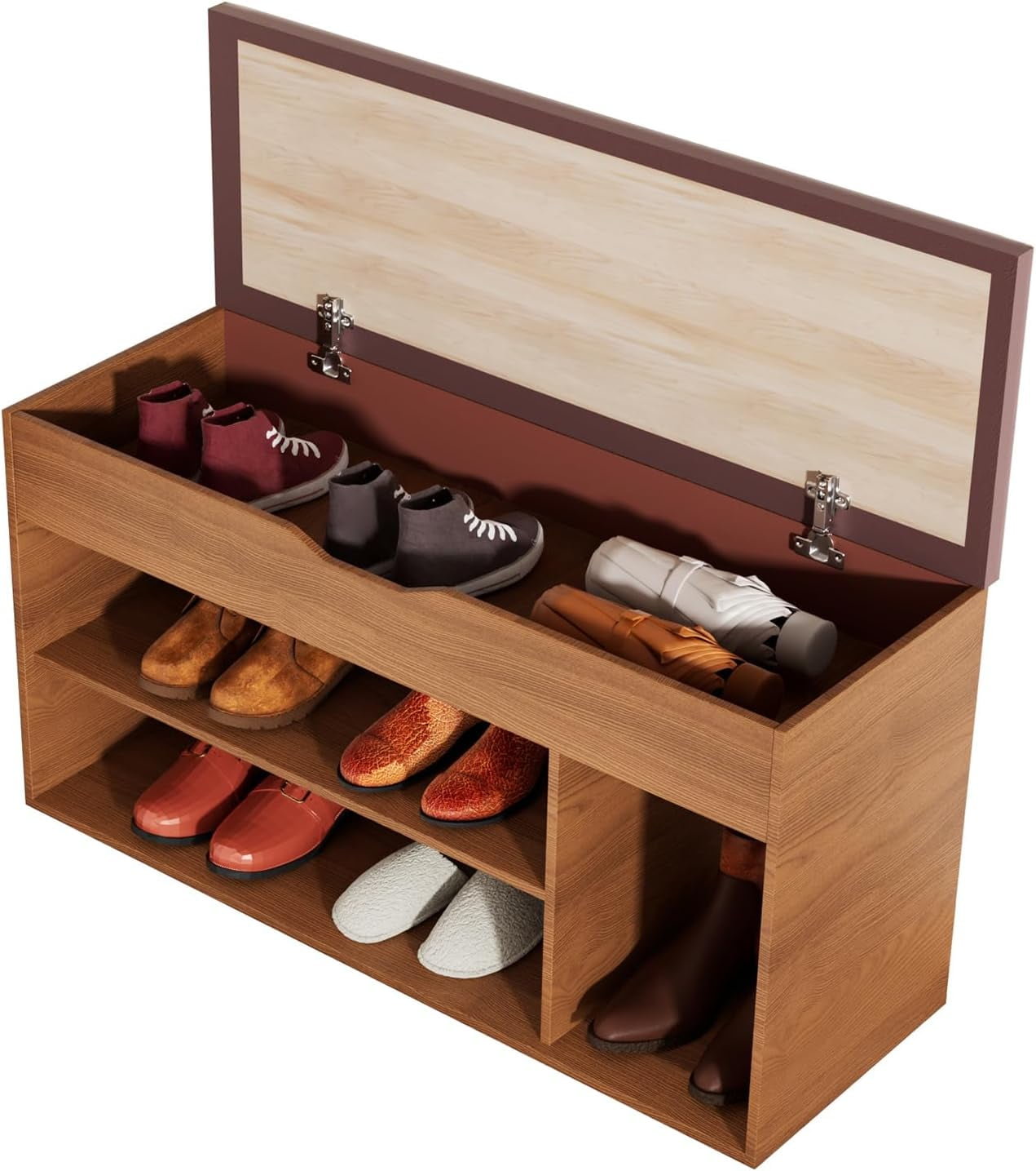 Shoe Storage Bench, Shoe Rack Benches with Cushioned Seat, Entryway ...