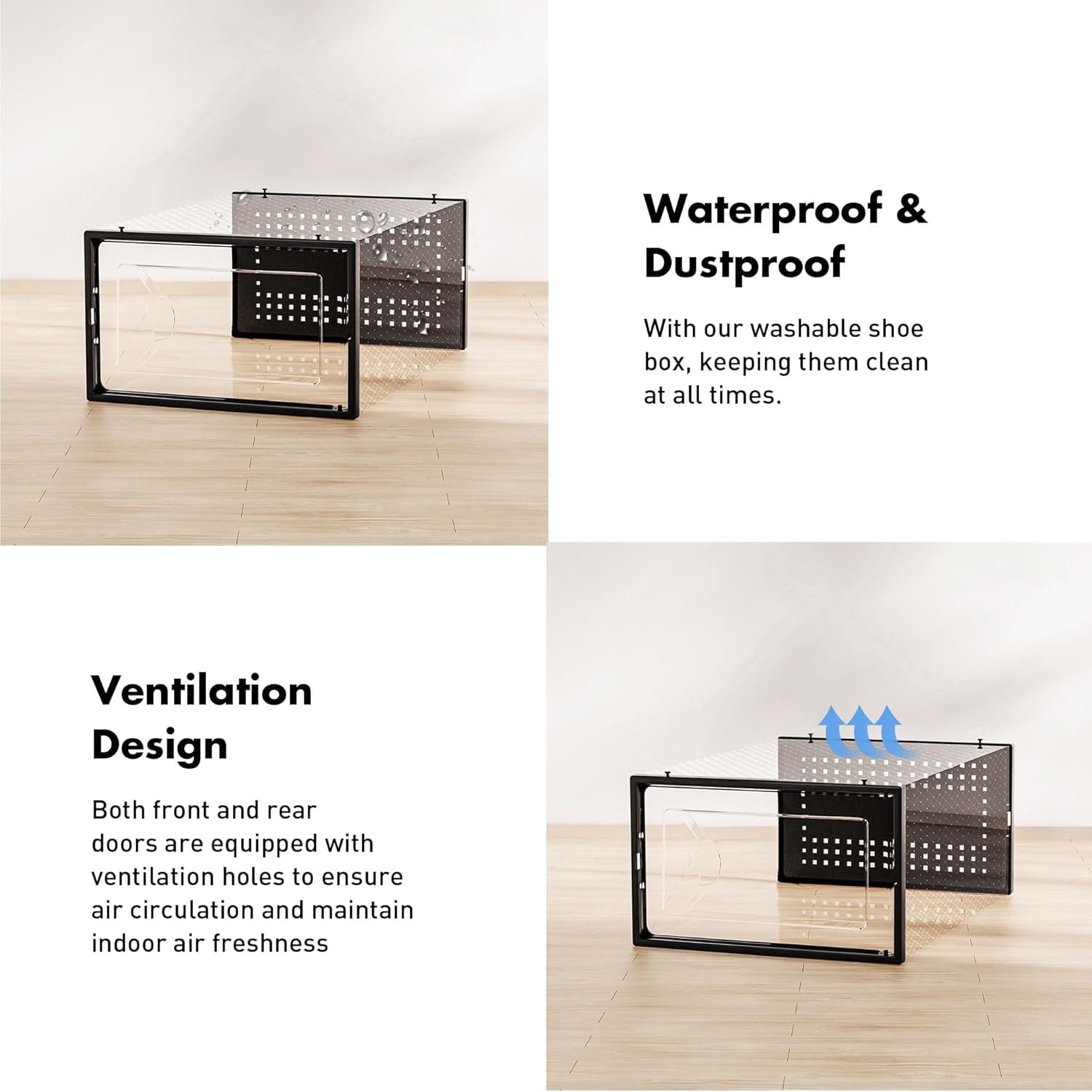 Shoe Storage Box, 15 Pack Clear Plastic Stackable Shoe Organizer for ...