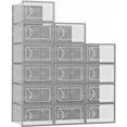 Shoe Storage Box, 15 Pack Clear Plastic Stackable Shoe Organizer for ...