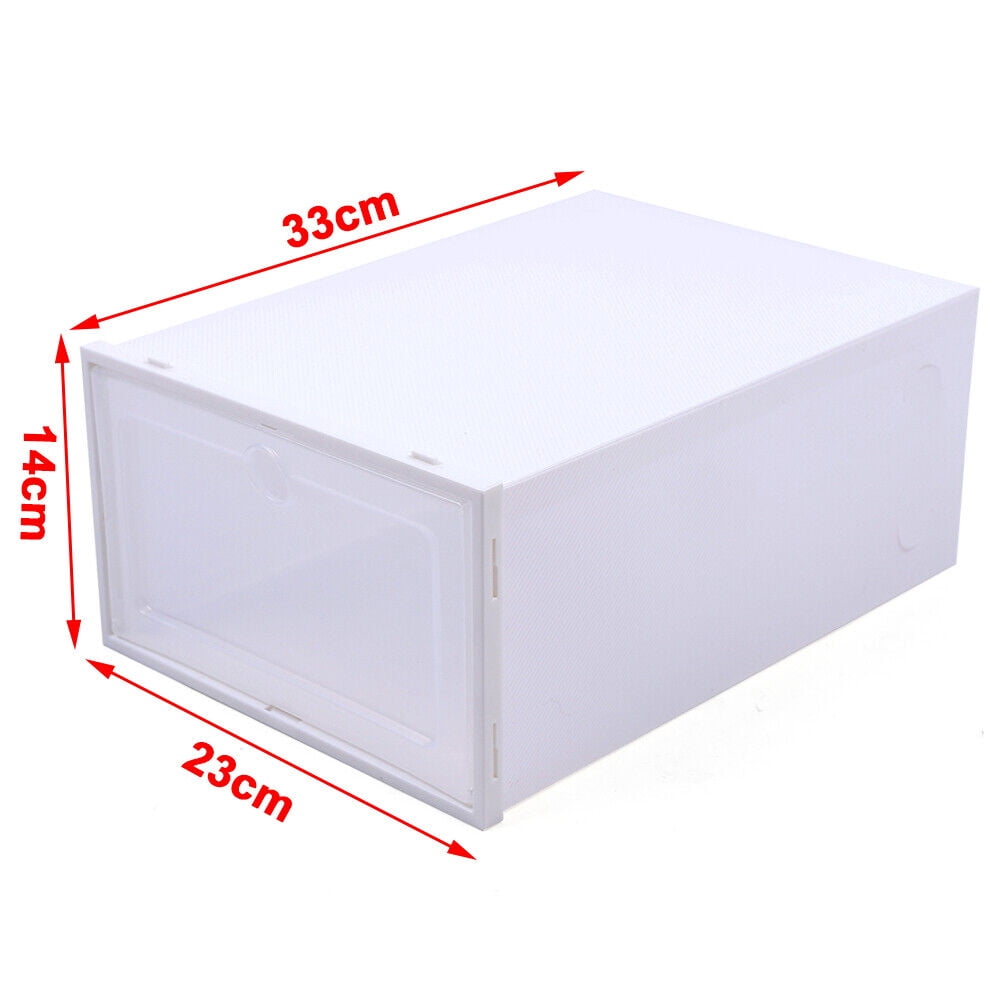 Shoe Storage Box Clear Plastic Shoes Case Stackable Organizer Display ...