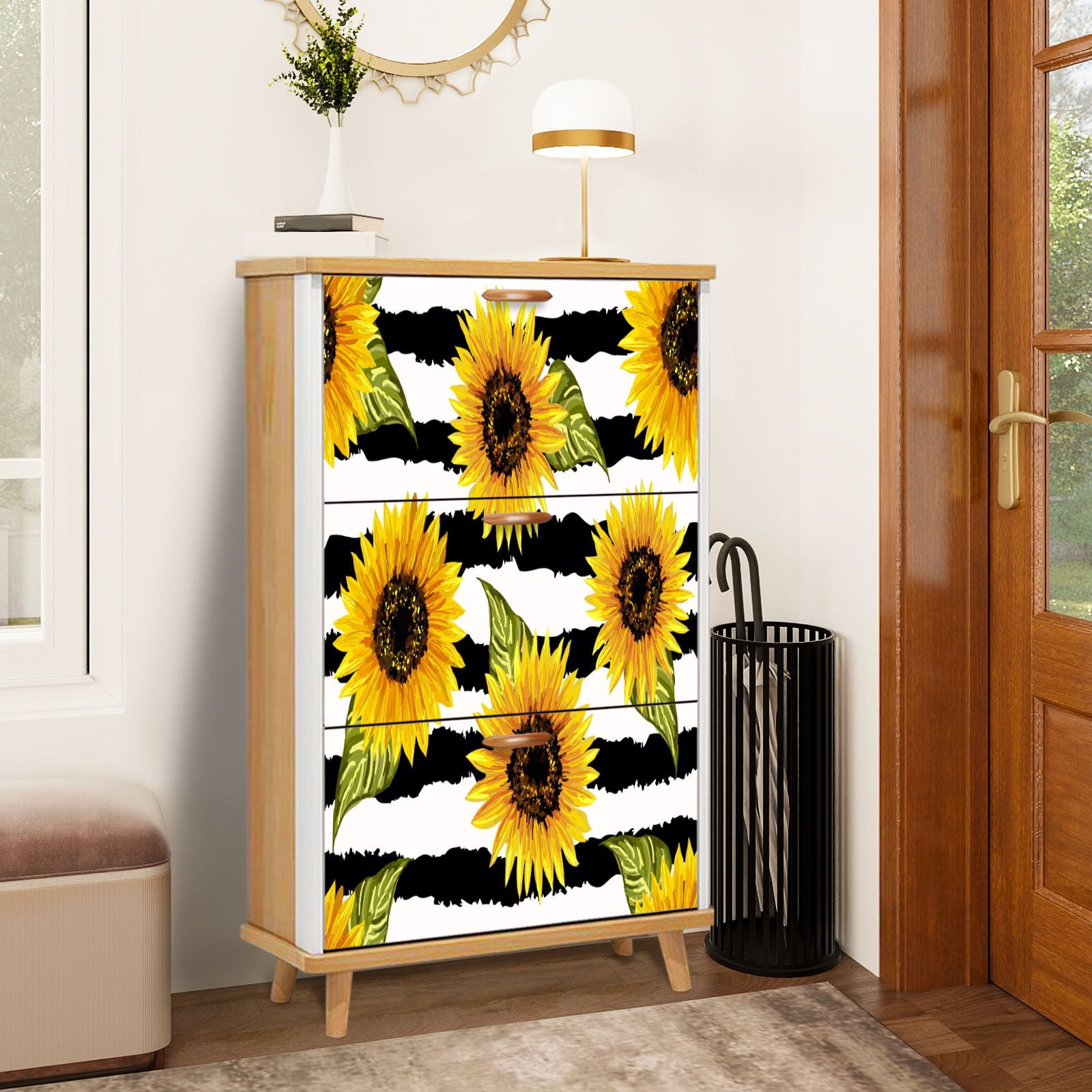 Shoe Storage Cabinet with 3 Flip Drawers for Entryway Beautiful ...