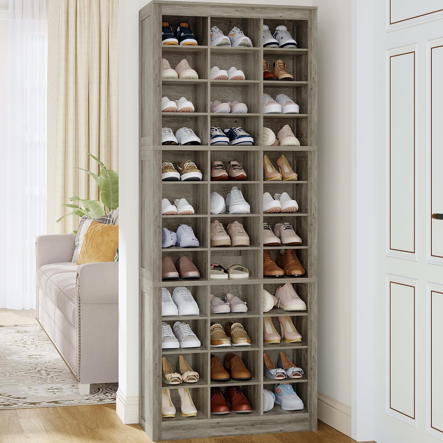 Shoe Storage Cabinet, 36 Pairs Free Standing Closet Organizer, 8.8 inch ...