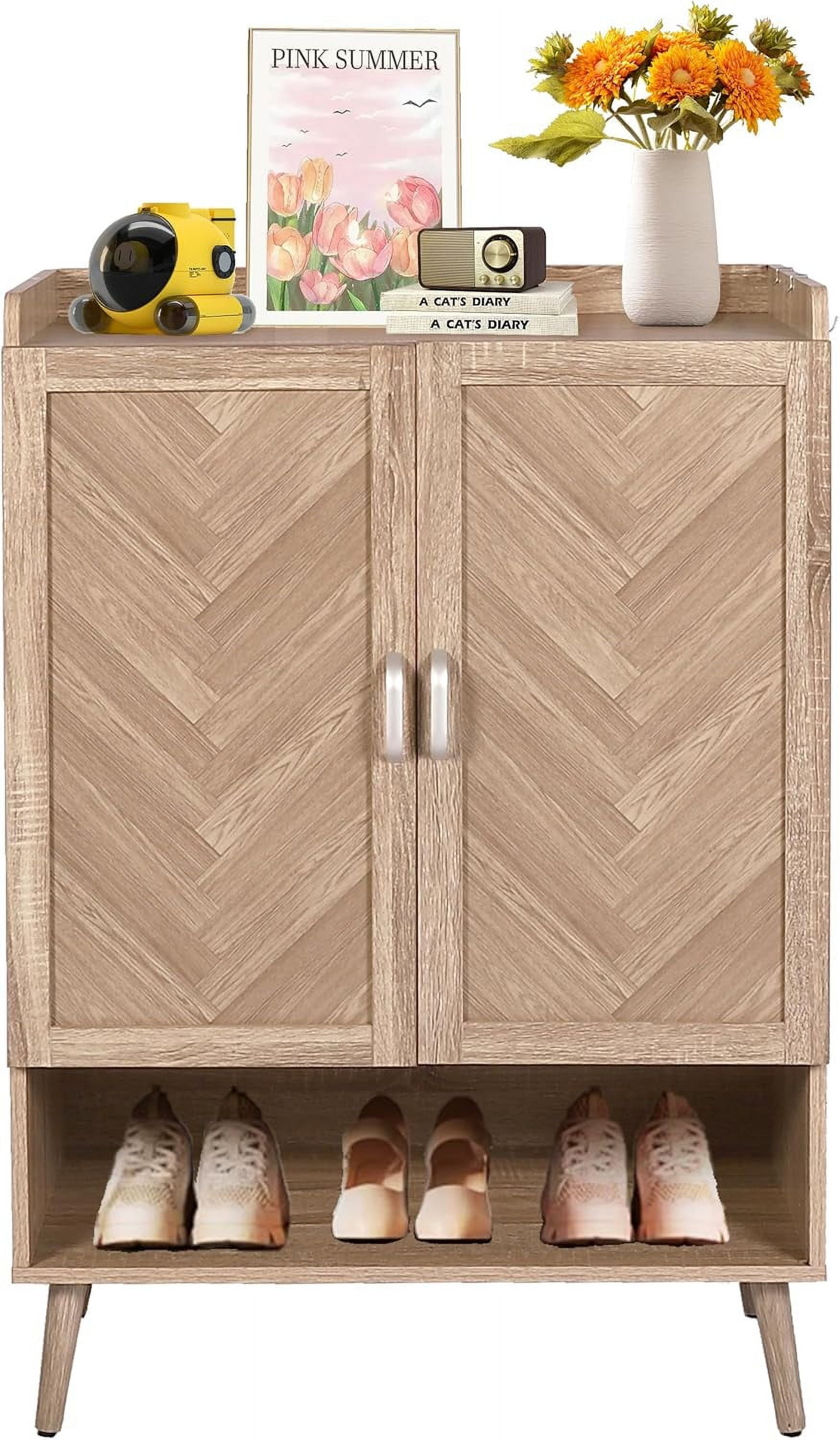 Shoe Storage Cabinet with 4 Flip Drawers Closed Shoe Organizer for ...