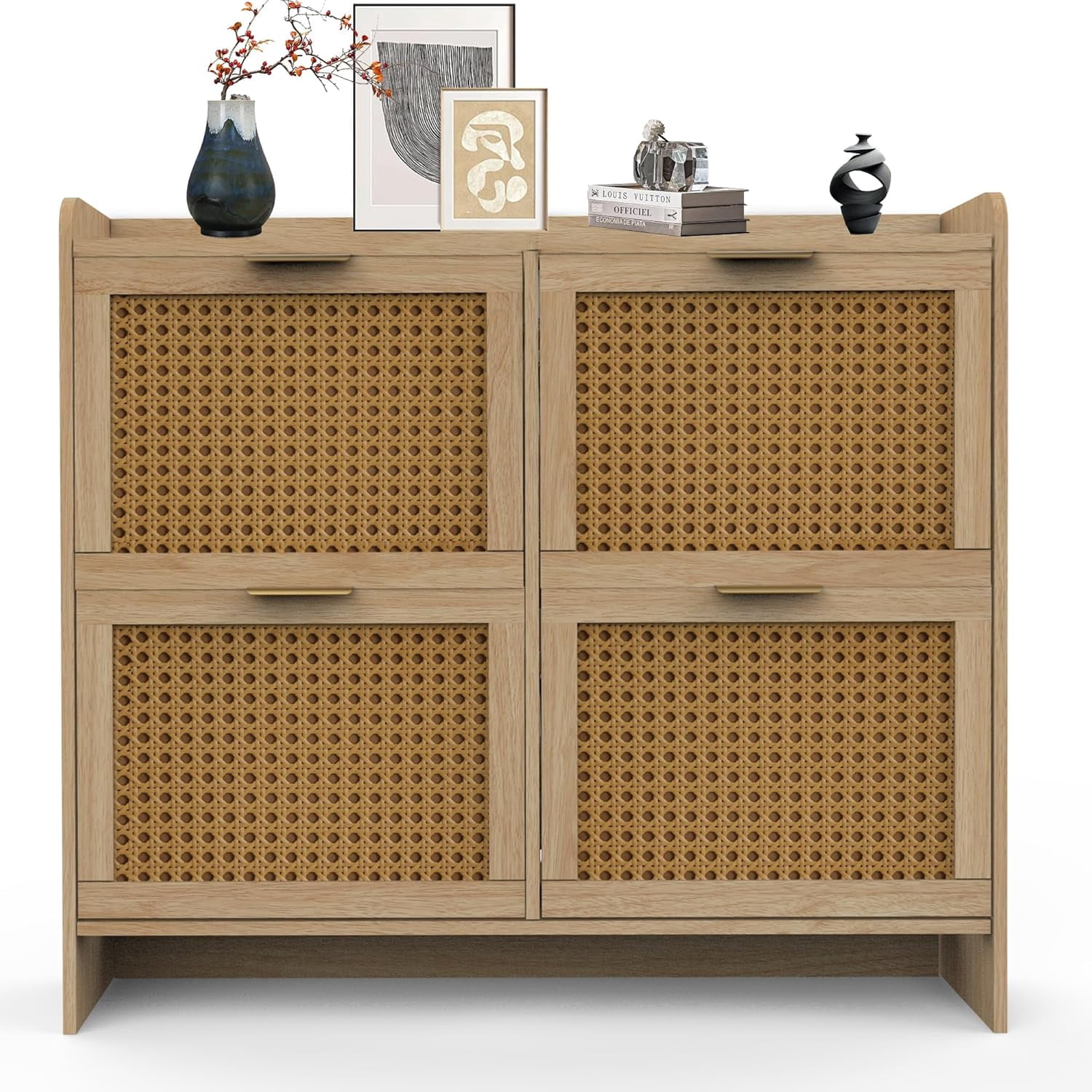 Shoe Storage Cabinet with 4 Flip Drawers Large Narrow Hidden Shoe ...