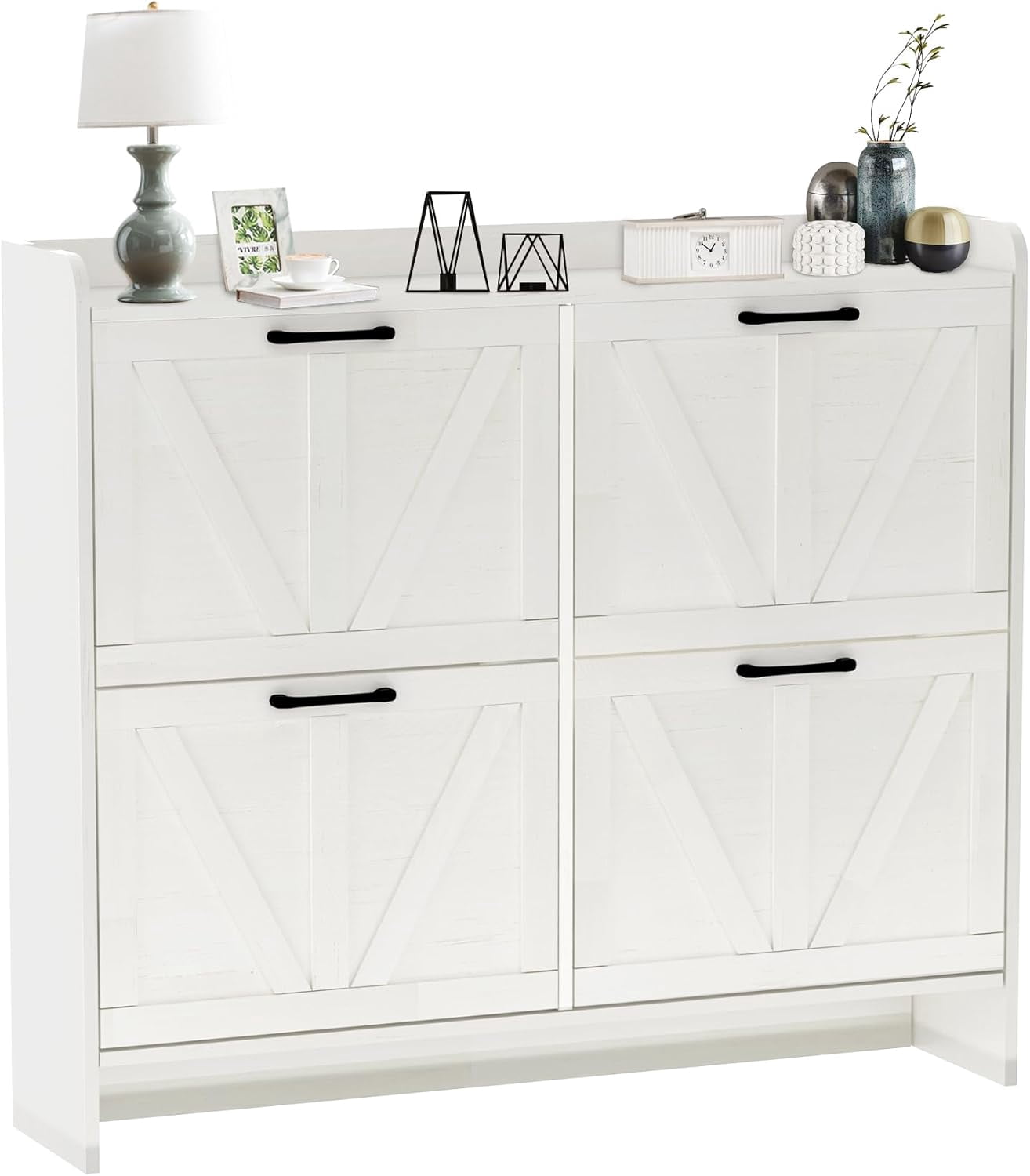 Shoe Storage Cabinet with 4 Flip Drawers, Shoe Storage Cabinet for ...