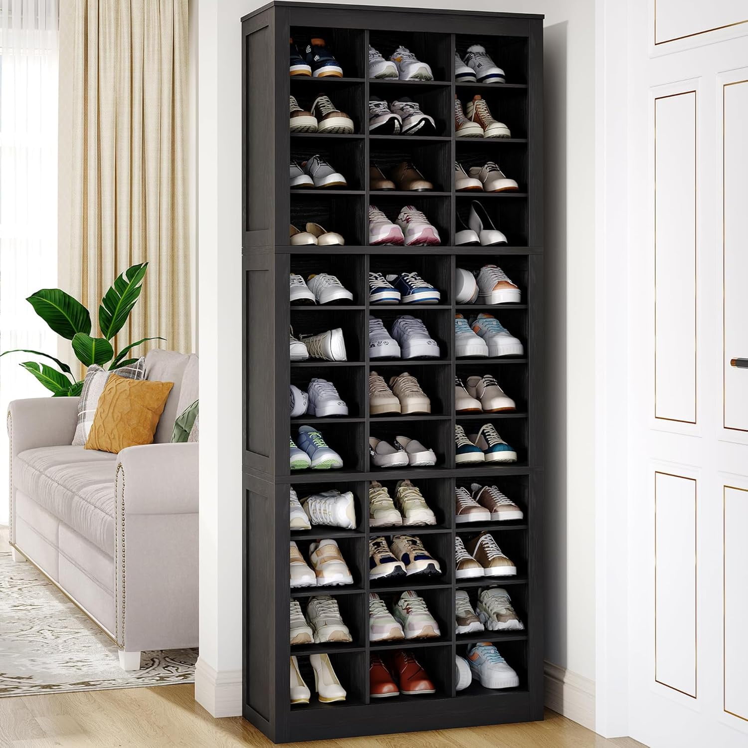 Shoe Storage Cabinet, 48 Pairs Free Standing Closet Organizer, 8.8 inch ...