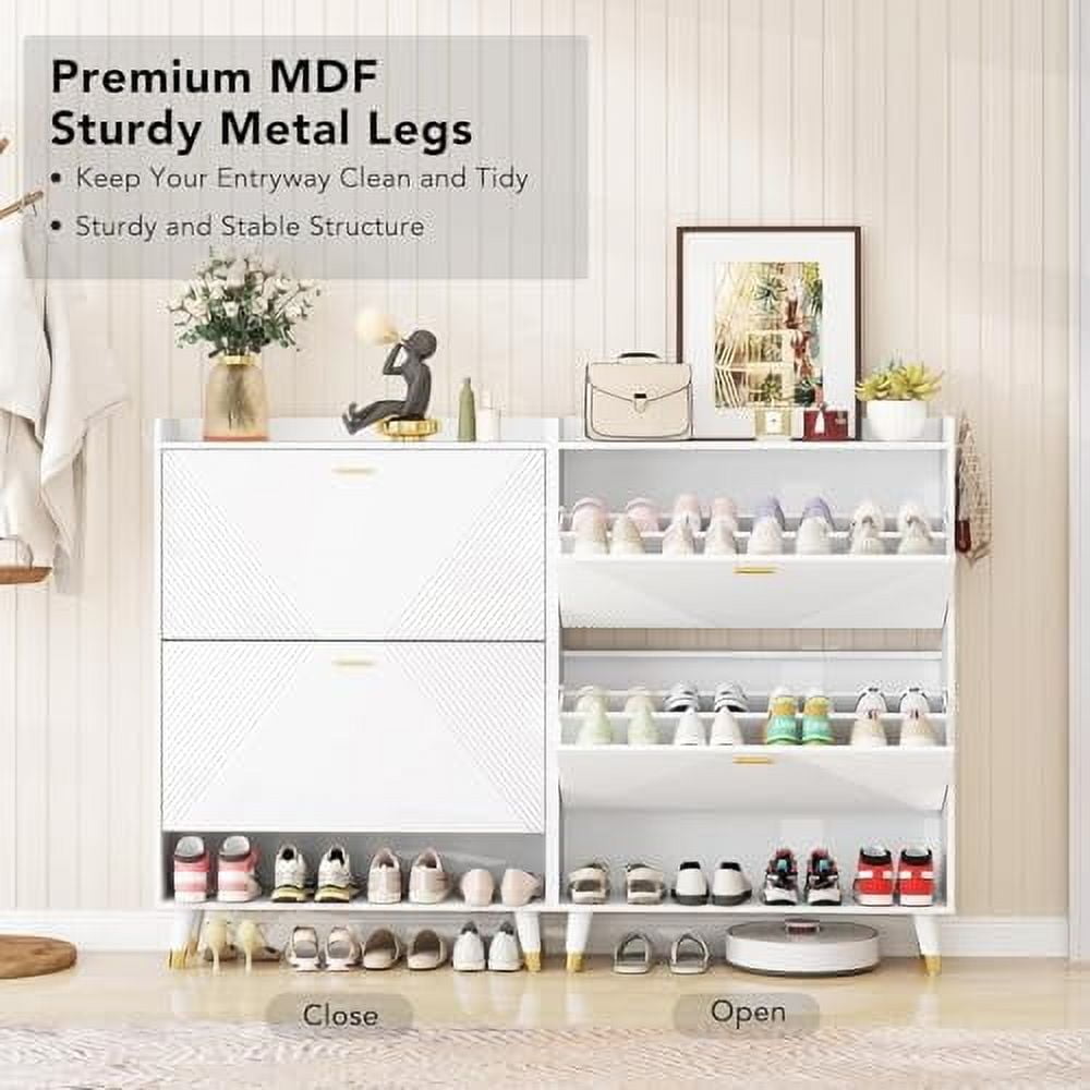 Shoe Storage Cabinet with Drawers, Freestanding Shoe Racks, Shelves and ...