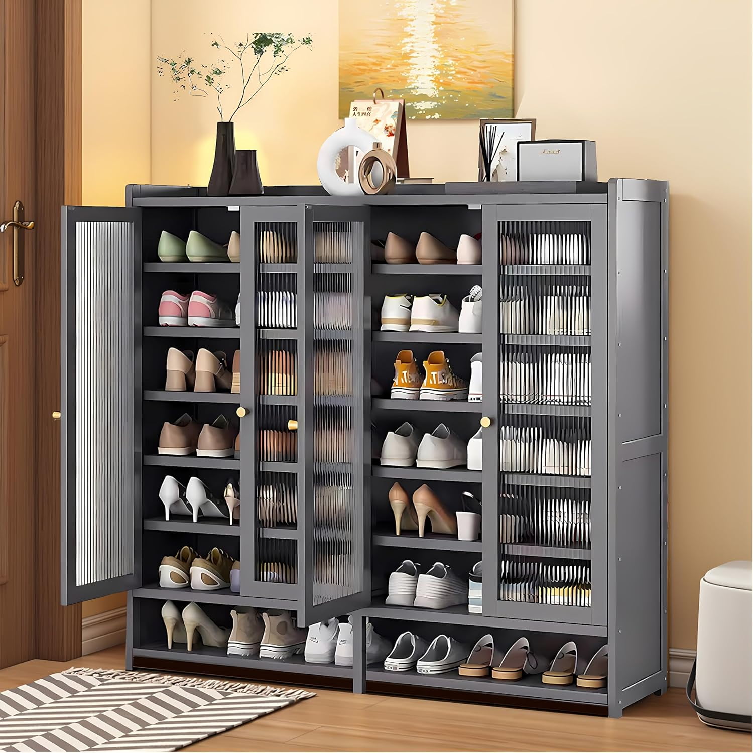 Shoe Storage Cabinet for Entryway, 8 Tier Freestangding Shoe Storage ...
