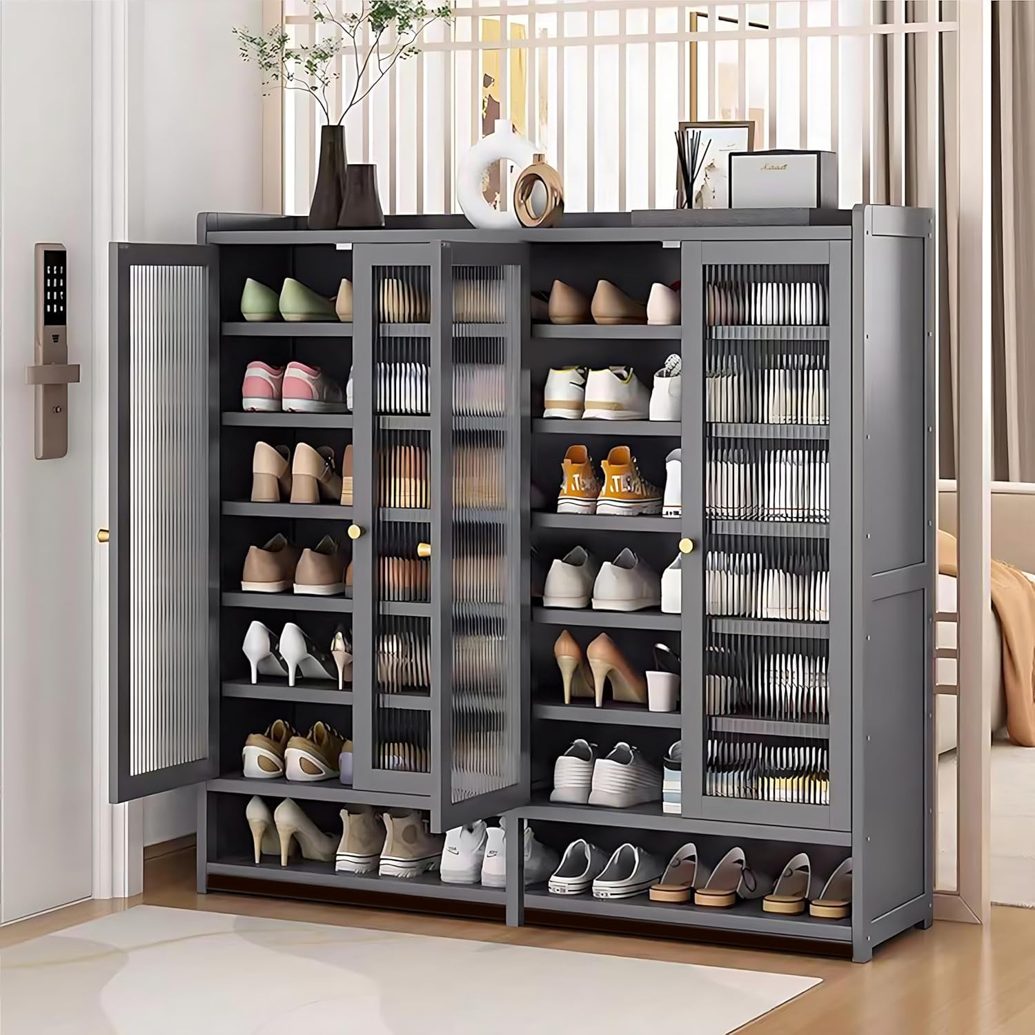 Shoe Storage Cabinet for Entryway, 8 Tier Freestangding Shoe Storage ...