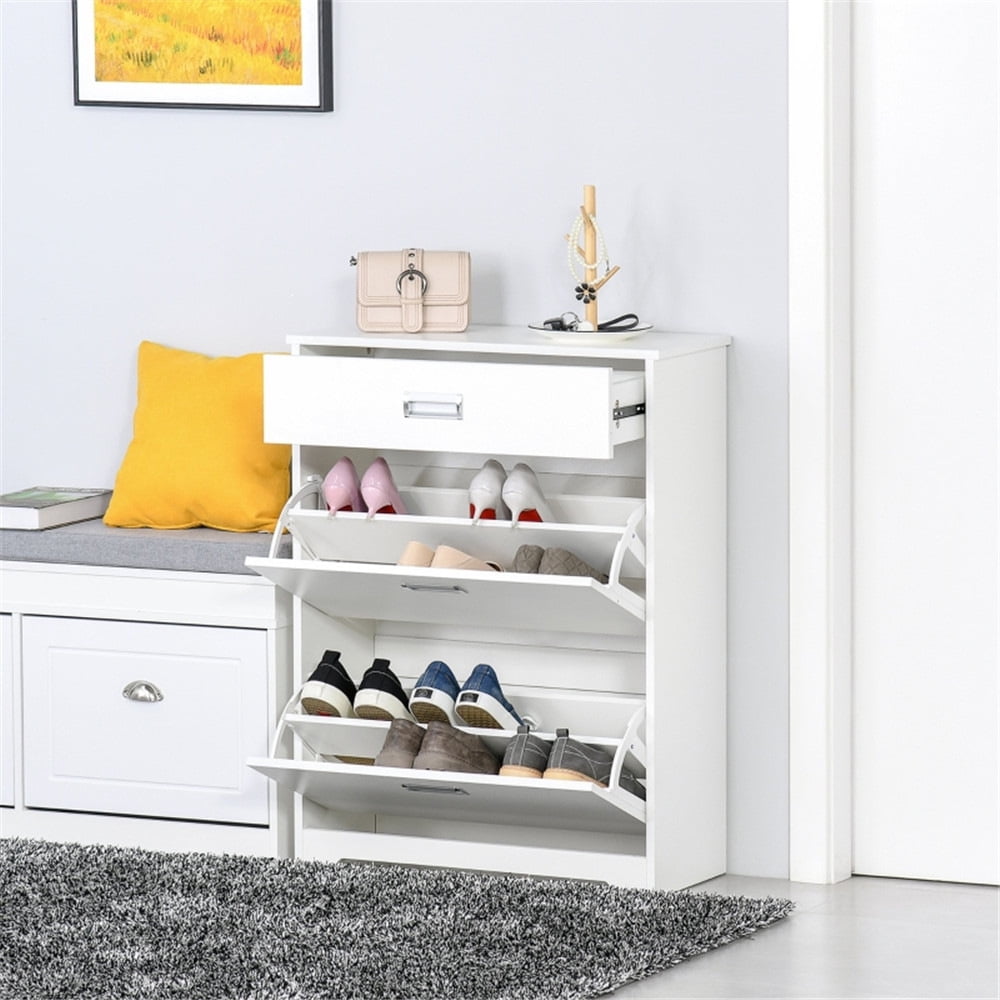 Shoe Storage Cabinet, Slim Shoe Rack Cabinet with Flip Drawers and ...