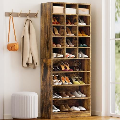 Shoe Storage Cabinet, Top with 15 Cubbies, Shoe Closet Organizer for ...