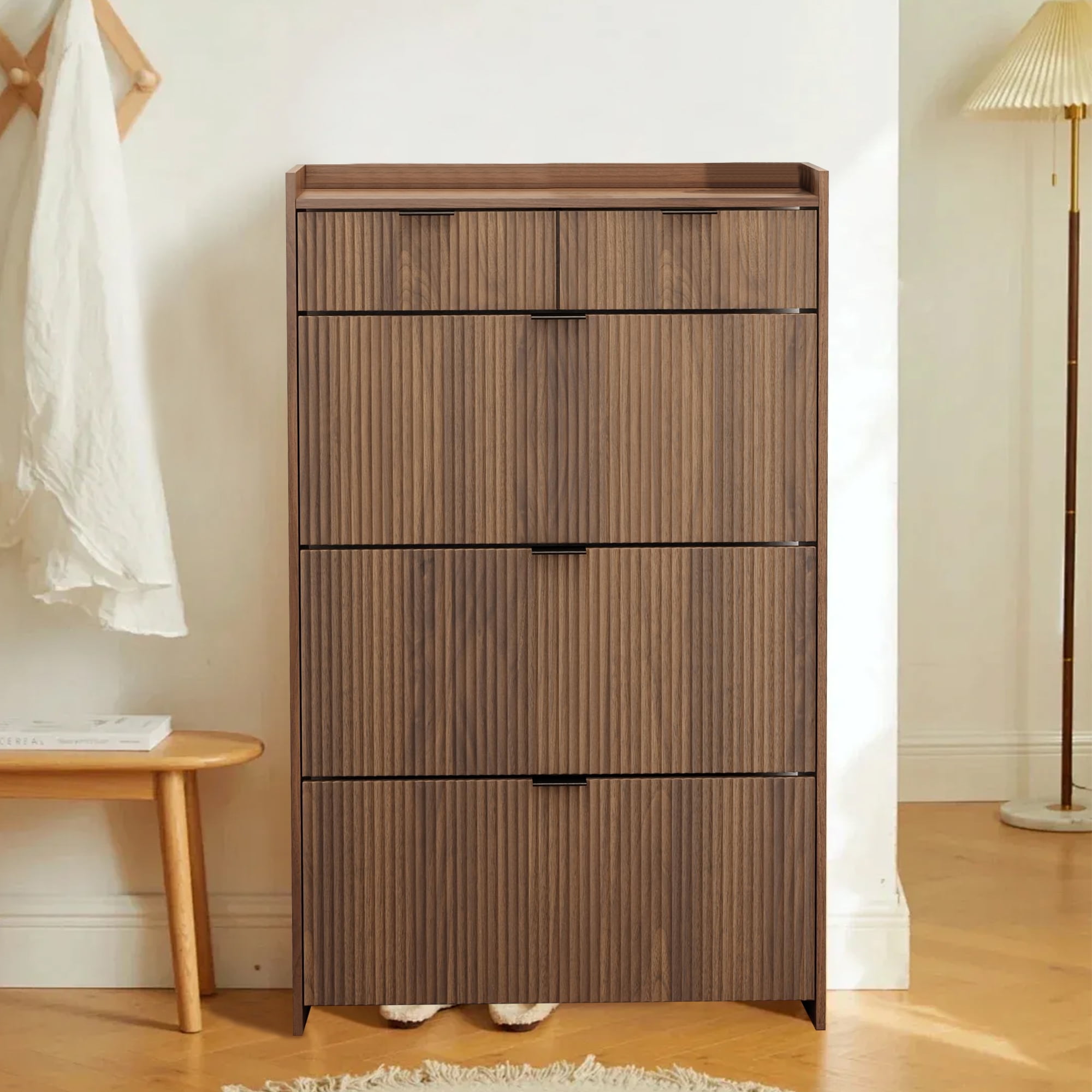 Shoe Storage Cabinet for Entryway, Rattan Shoe Rack Storage Organizer ...
