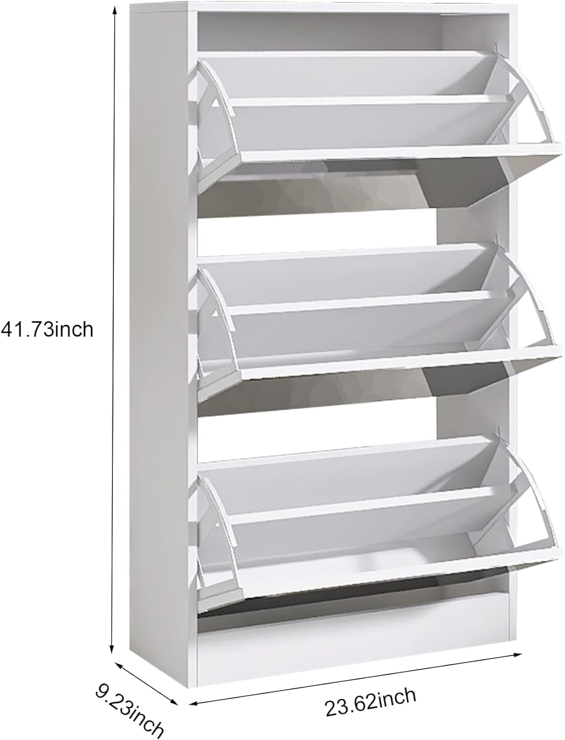 Shoe Storage Cabinet with 3 Flip Drawers, Freestanding Hidden Shoe ...
