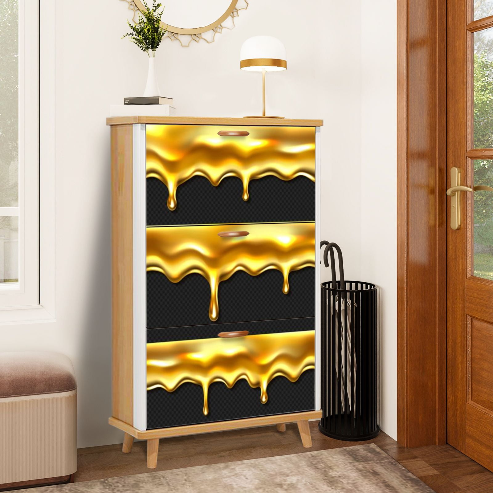 Shoe Storage Cabinet with 3 Flip Drawers for Dripping honey drops ...