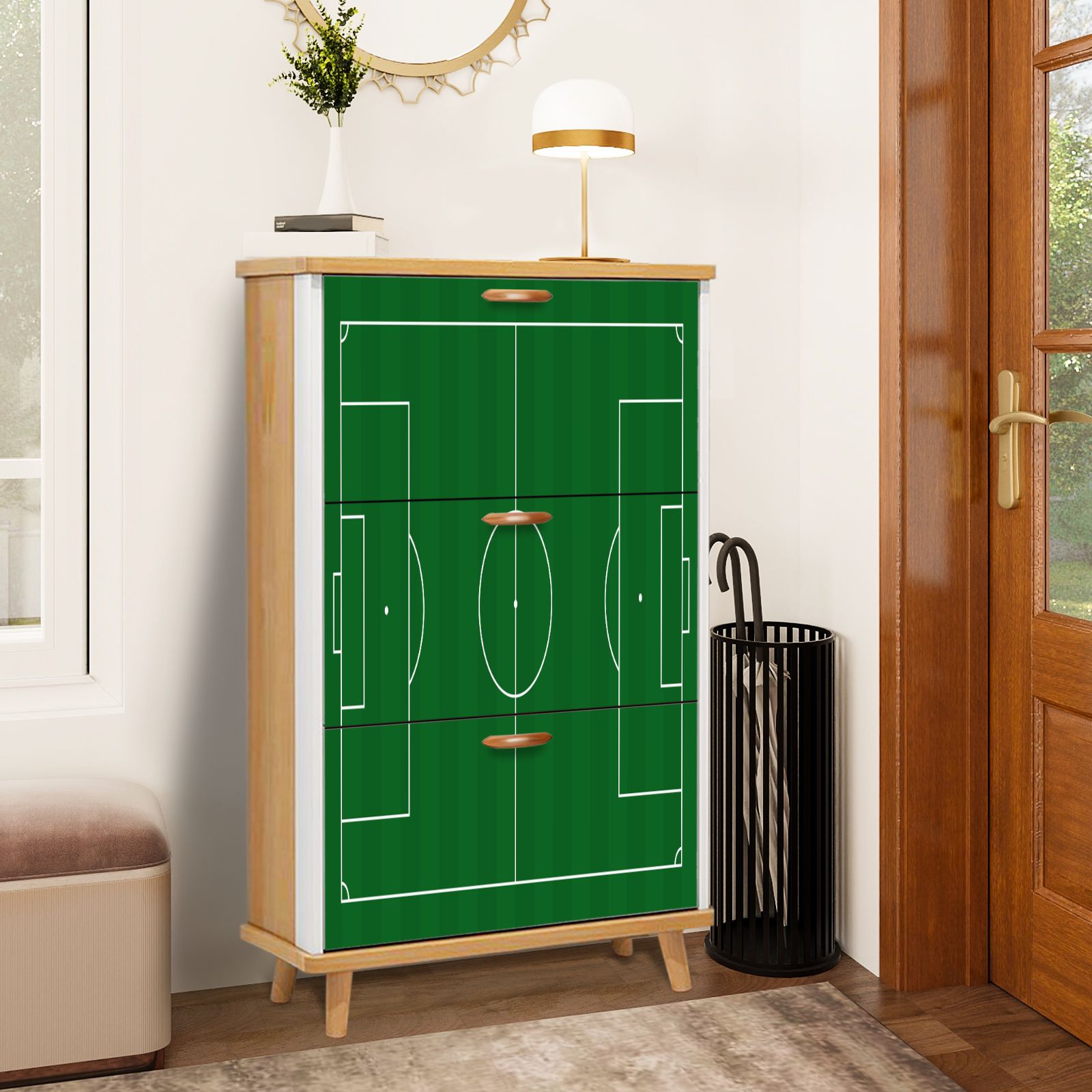 Shoe Storage Cabinet with 3 Flip Drawers for Entryway 2022 Green grass ...