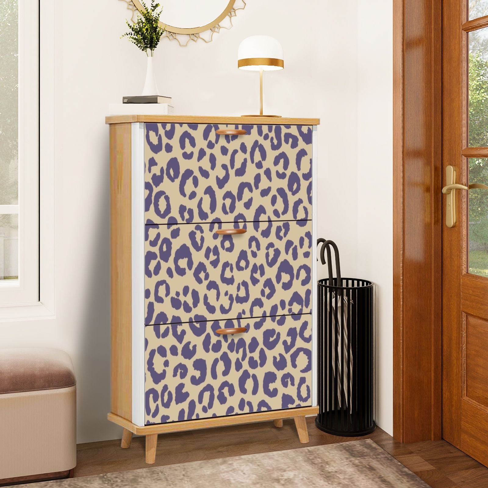 Shoe Storage Cabinet with 3 Flip Drawers for Entryway Abstract modern ...