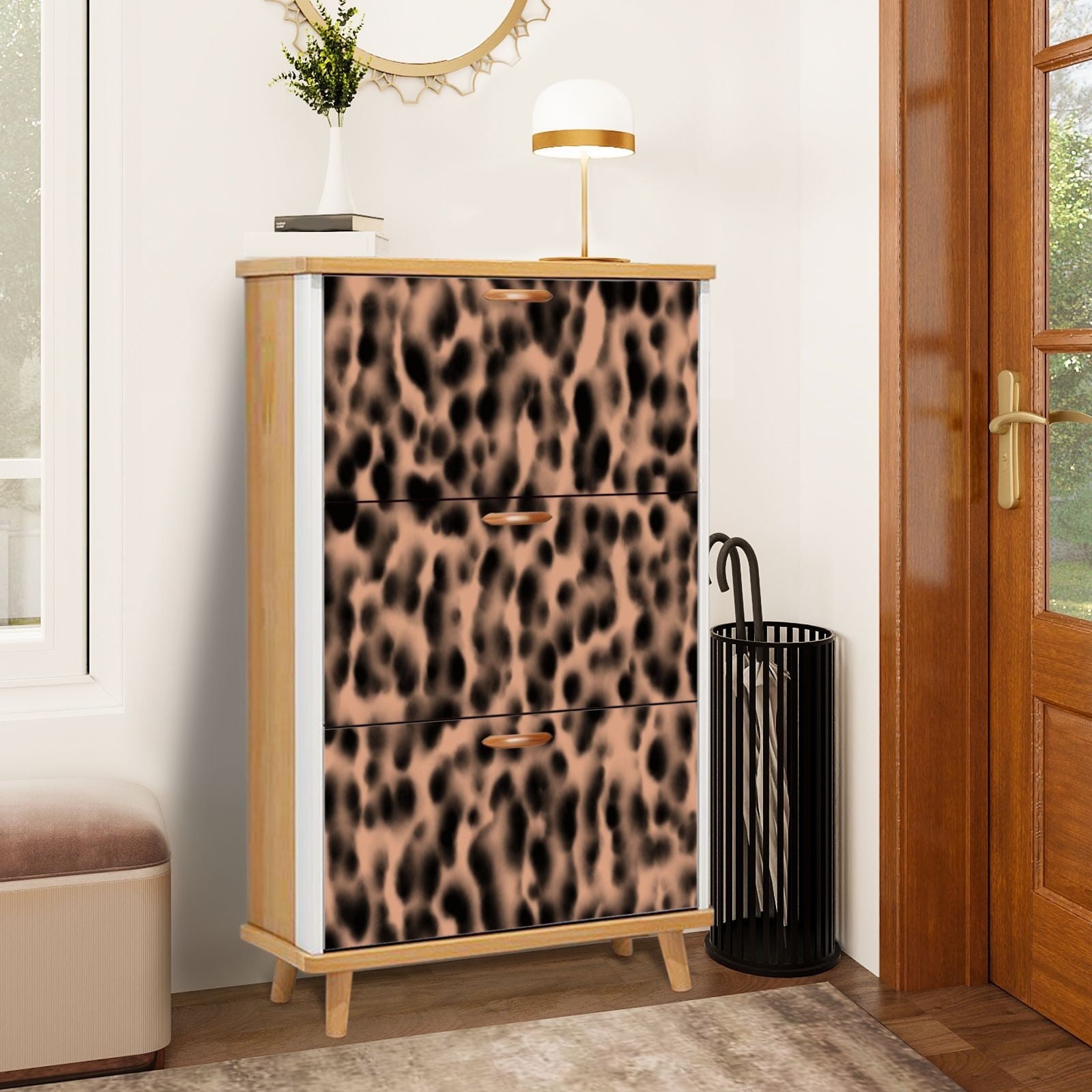 Shoe Storage Cabinet with 3 Flip Drawers for Entryway Camouflage ...