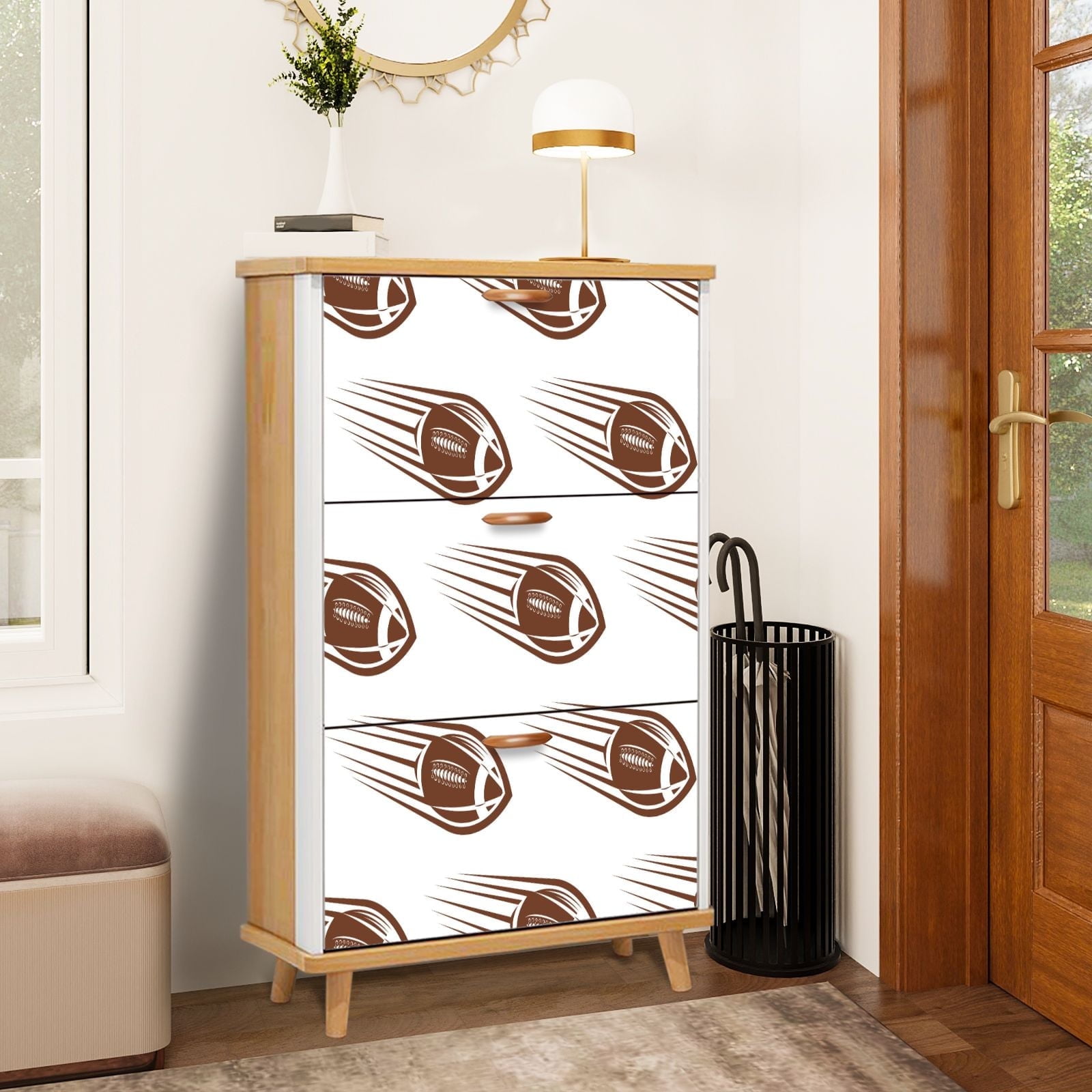 Shoe Storage Cabinet with 3 Flip Drawers for Entryway Seamless speeding ...