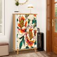 Shoe Storage Cabinet with 3 Flip Drawers for Entryway White Floral ...