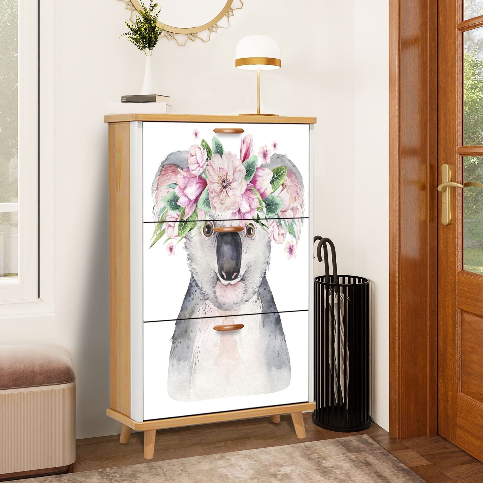 Shoe Storage Cabinet with 3 Flip Drawers for Entryway poster koala ...