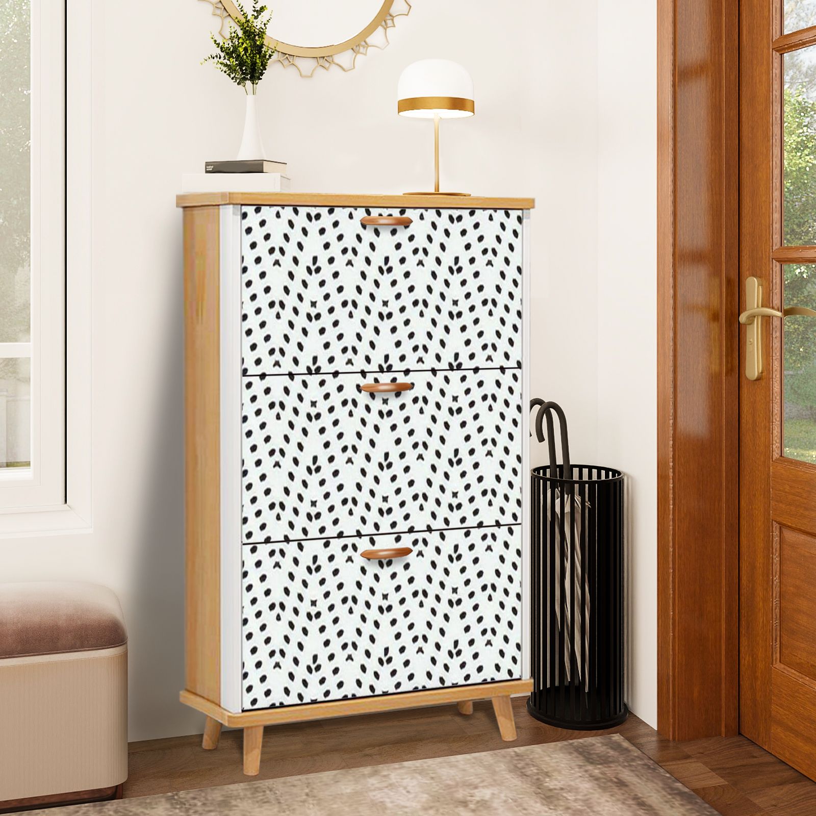Shoe Storage Cabinet with 3 Flip Drawers for Ethnic seamless horizontal ...