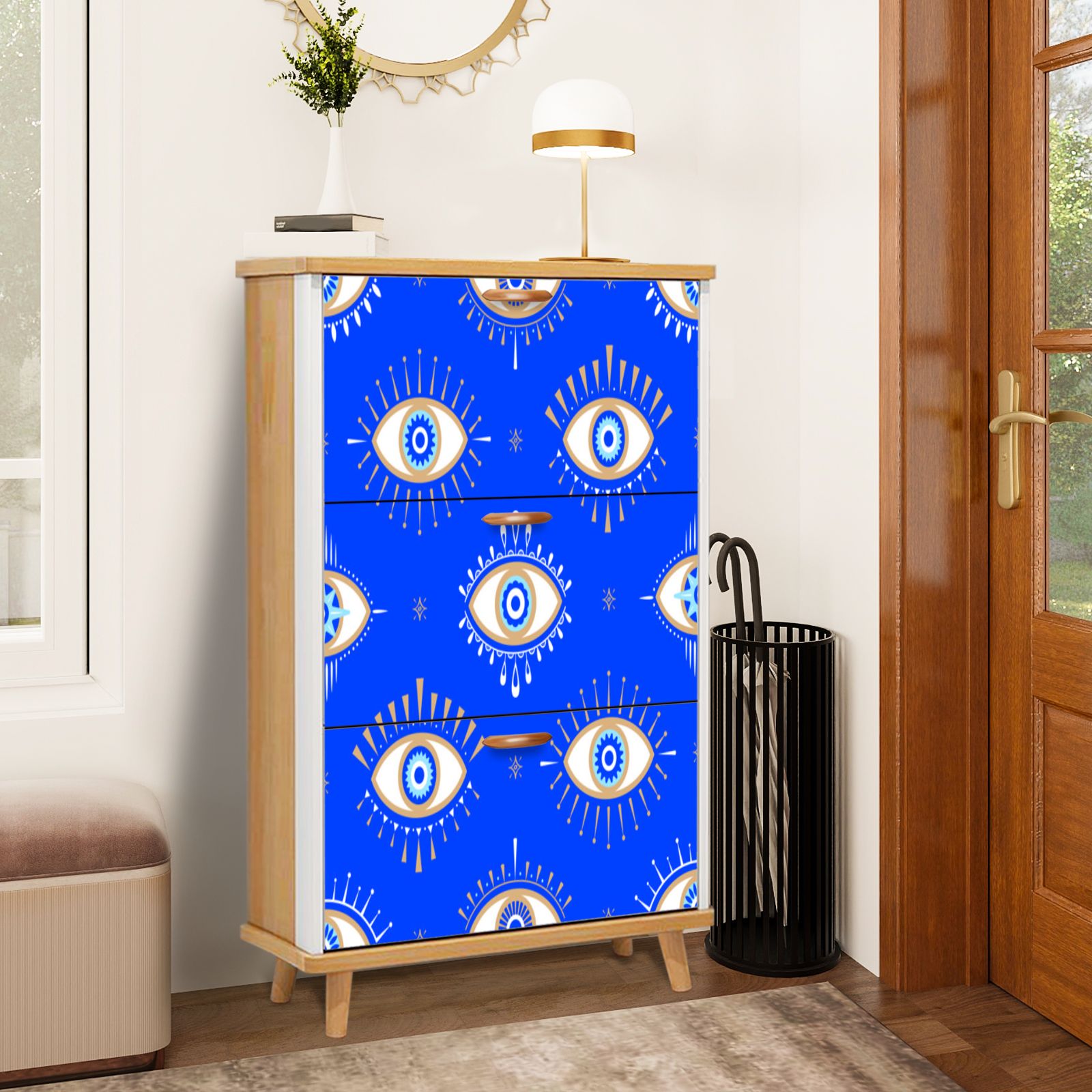 Shoe Storage Cabinet with 3 Flip Drawers for Evil eye seamless Magic ...