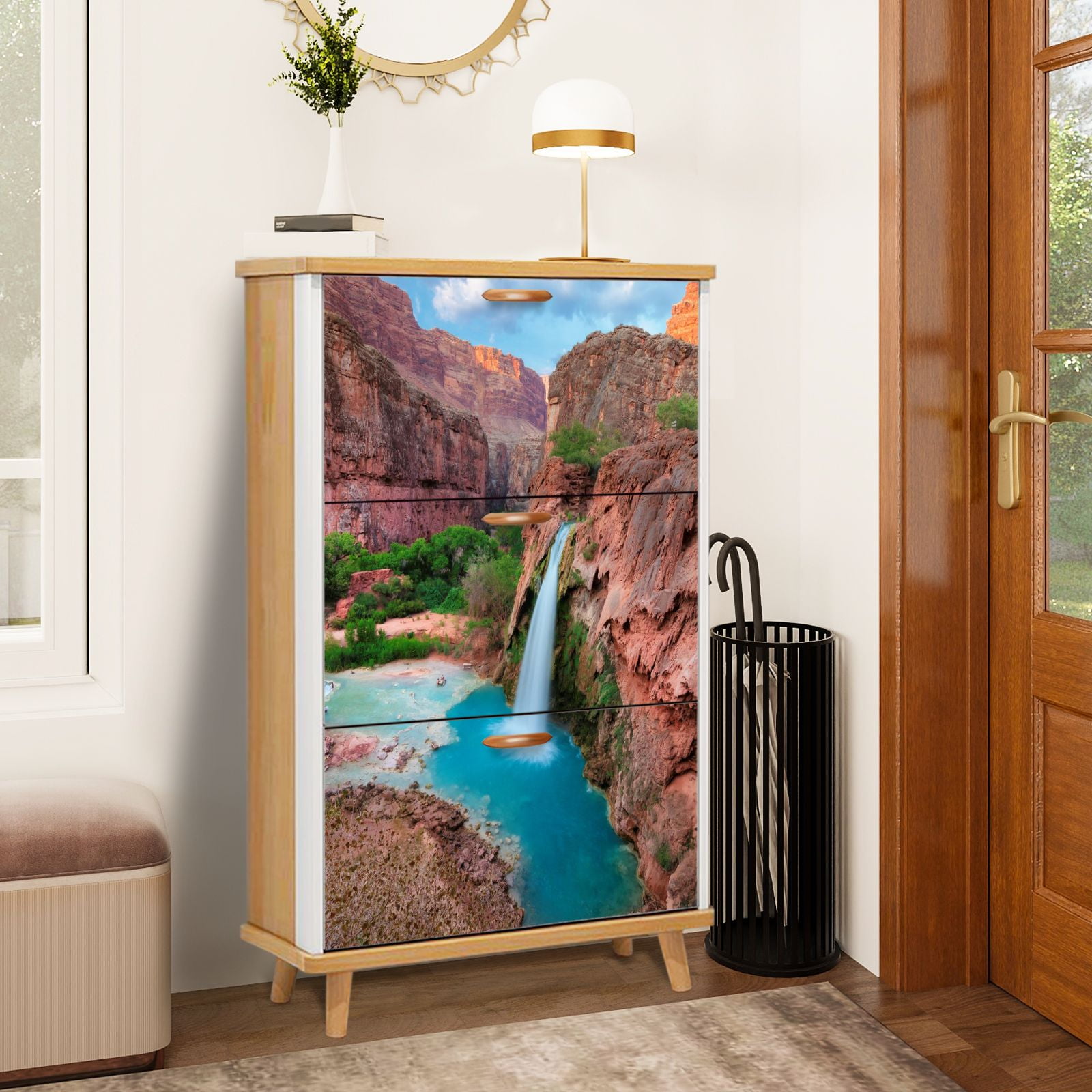 Shoe Storage Cabinet with 3 Flip Drawers for Havasu Falls Grand Canyon ...