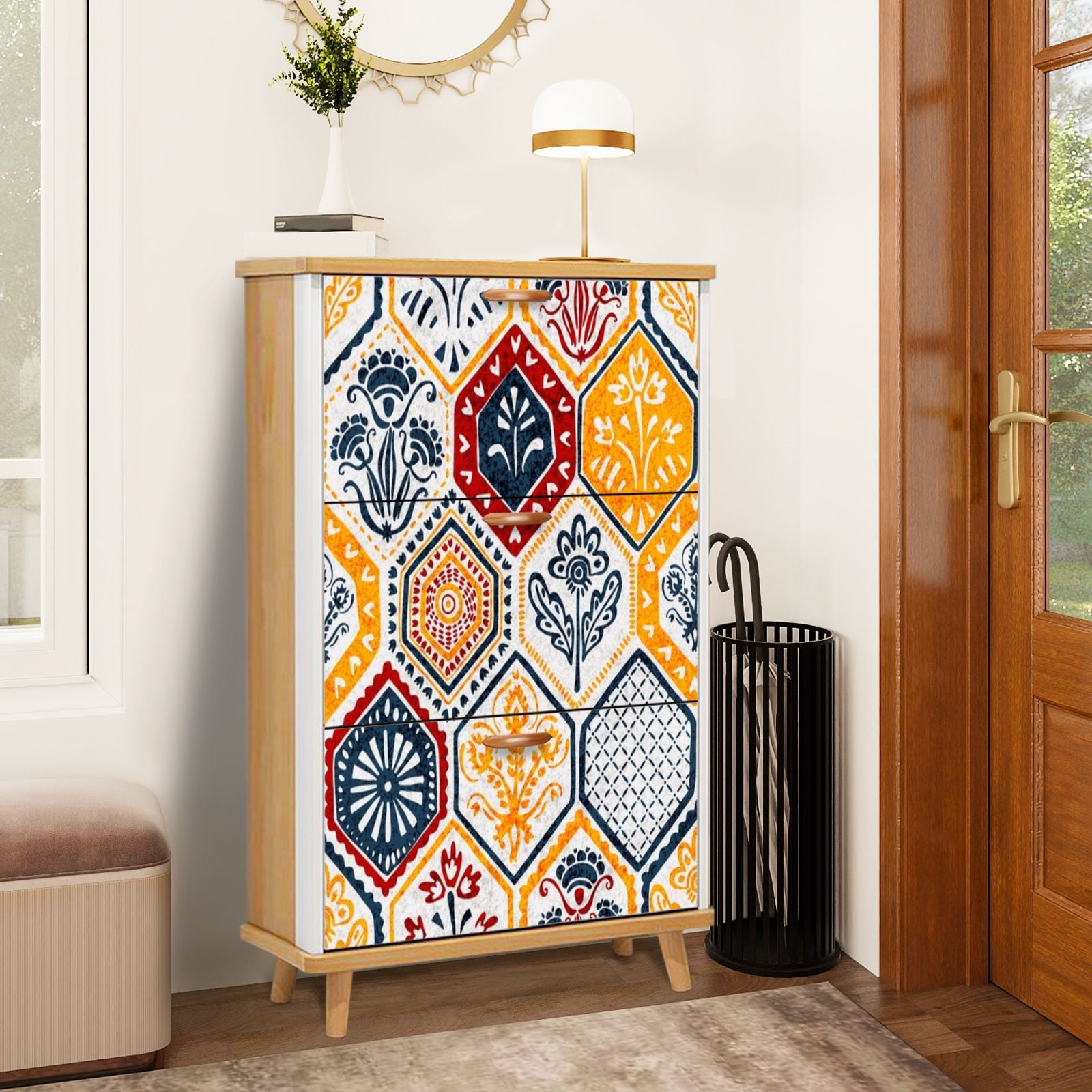 Shoe Storage Cabinet with 3 Flip Drawers for Hexagon tiles seamless ...