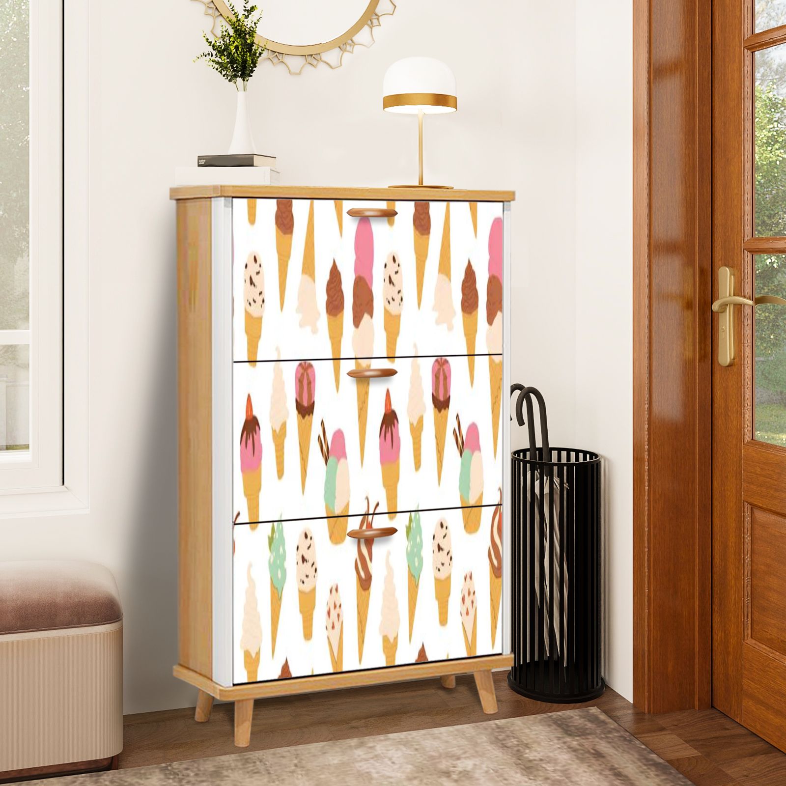 Shoe Storage Cabinet with 3 Flip Drawers for Ice cream seamless Yummy ...