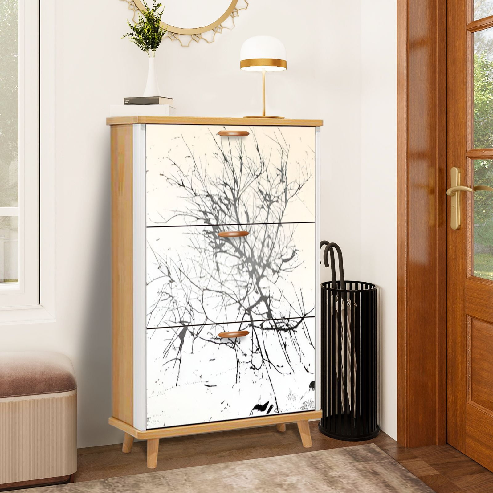 Shoe Storage Cabinet with 3 Flip Drawers for Marble texture textures ...