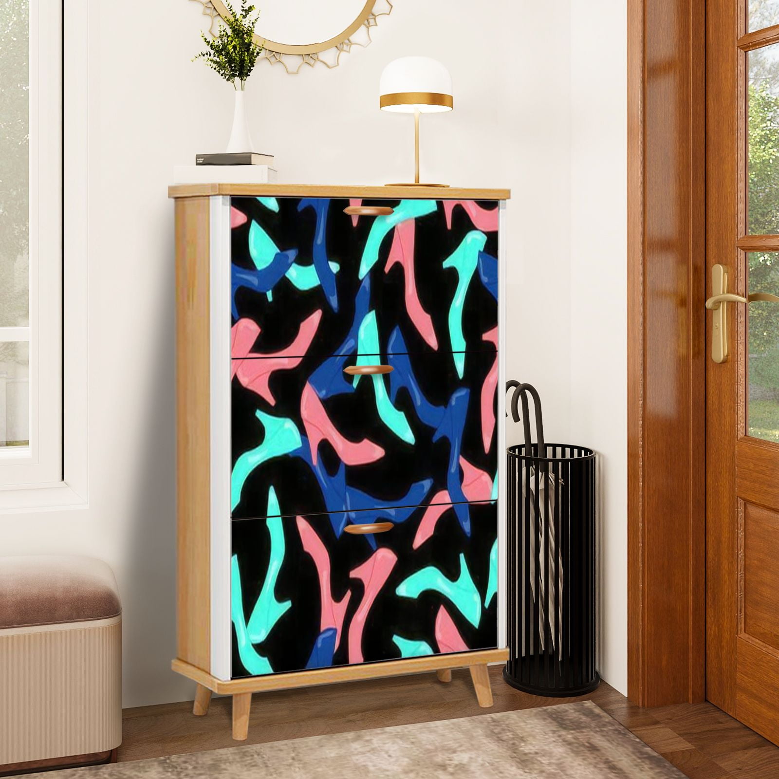 Shoe Storage Cabinet with 3 Flip Drawers for Seamless 80s 90s style ...