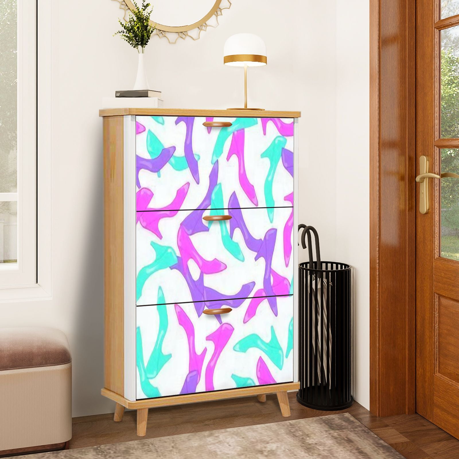 Shoe Storage Cabinet with 3 Flip Drawers for Seamless 80s 90s style ...