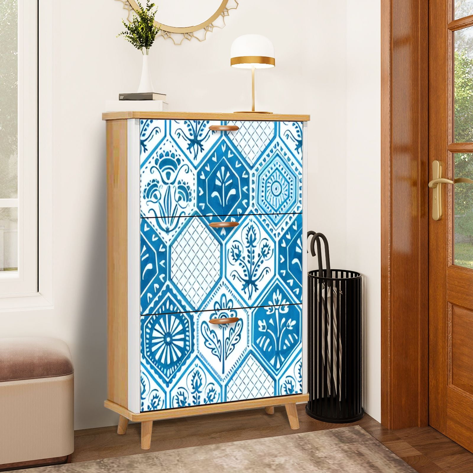 Shoe Storage Cabinet with 3 Flip Drawers for Seamless moroccan ...