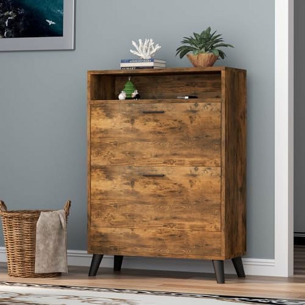 Shoe Storage Cabinets, 16 Pairs Free Standing Shoe Organizer with 2 ...