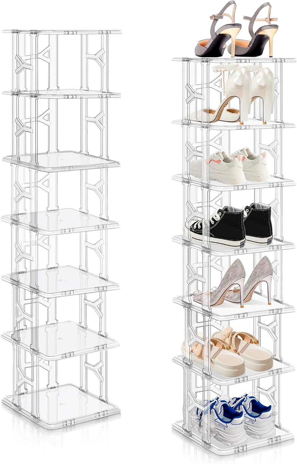 Shoe Storage for Closet, Plastic Vertical Shoe Organizer, Small Cubby ...