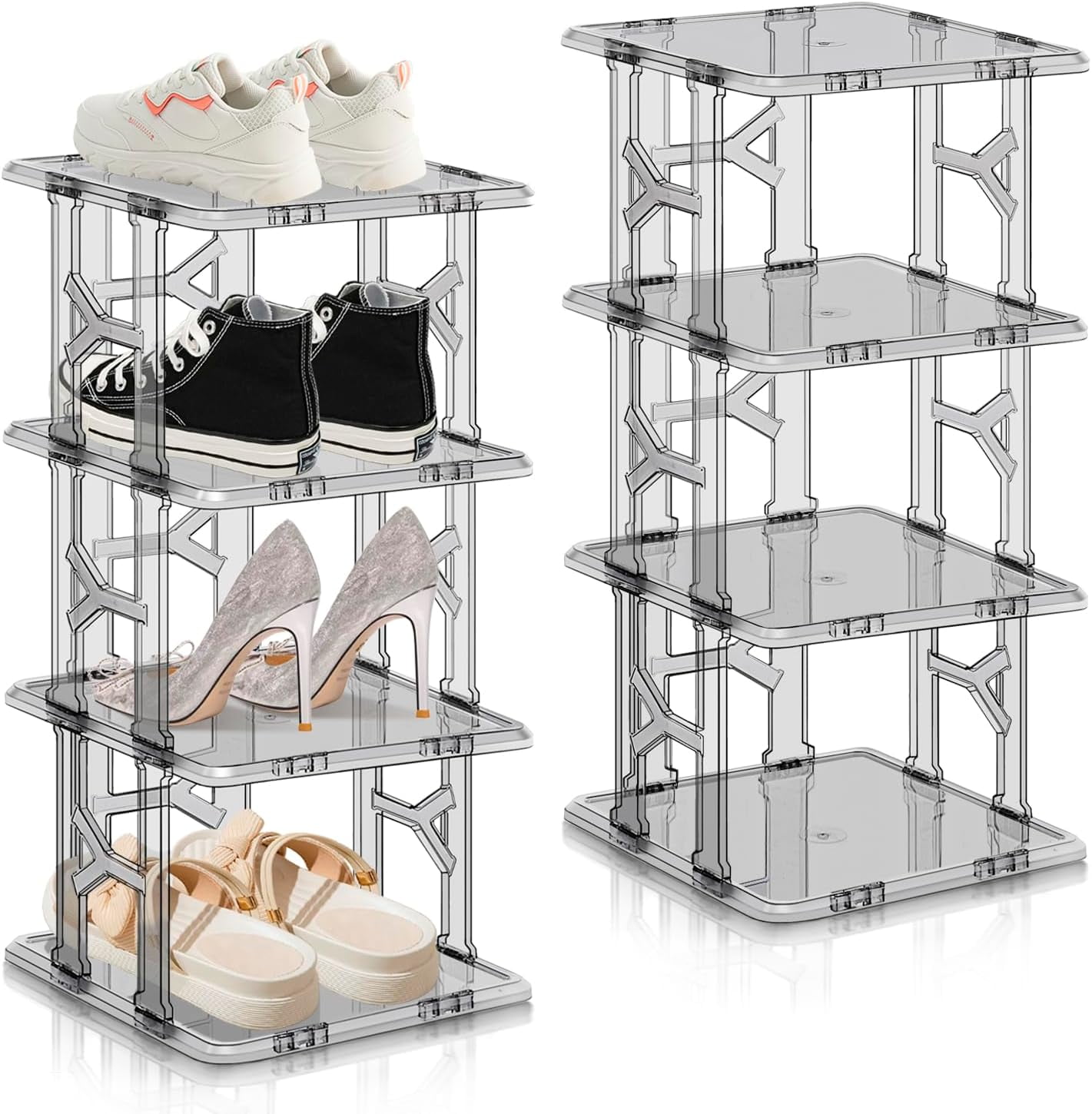 Shoe Storage for Closet, Plastic Vertical Shoe Organizer, Small Cubby ...