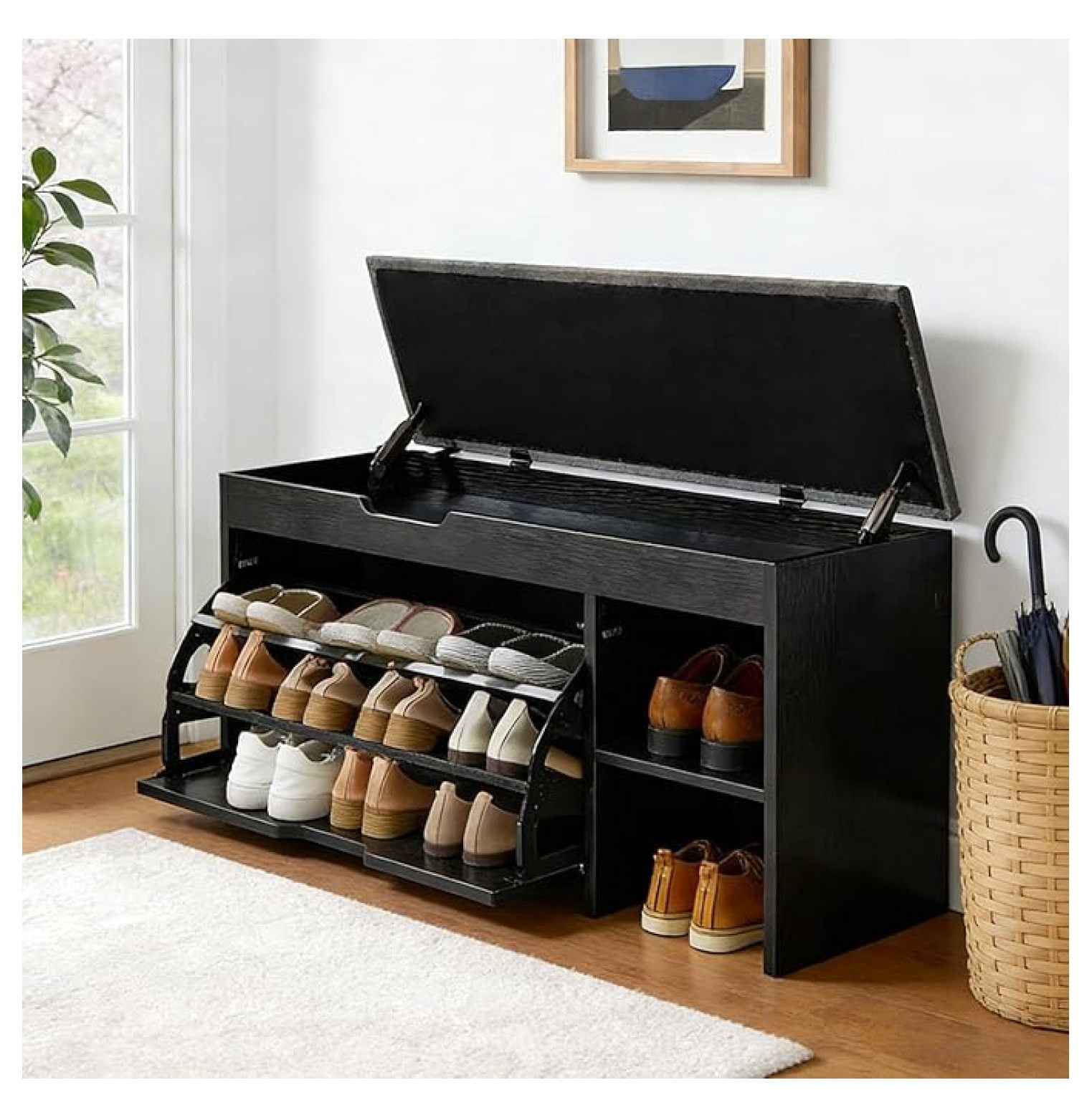 Shoe Storage with Drawers, Entryway Shoe Cabinet with Adjustable ...