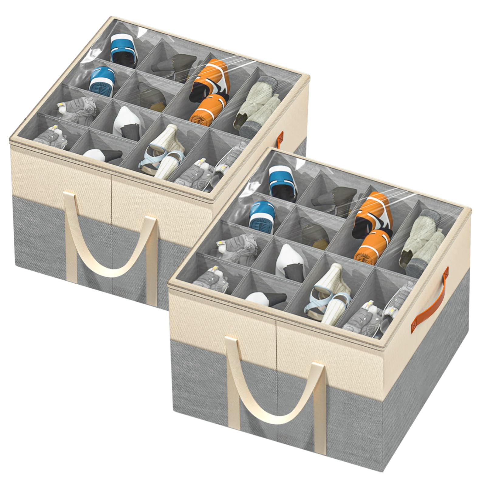 Shoe Storage Organizer for Closet, Large Shoe Box Storage Containers ...