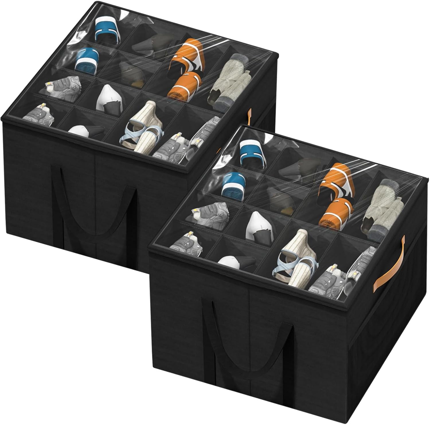 Shoe Storage Organizer for Closet, Large Shoe Box Storage Containers ...