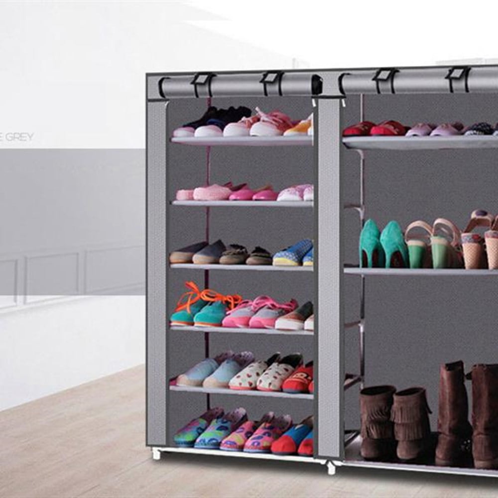 Shoe Storage, Space Saving 16-Pair Plastic Shoe Storage Organizer Units ...