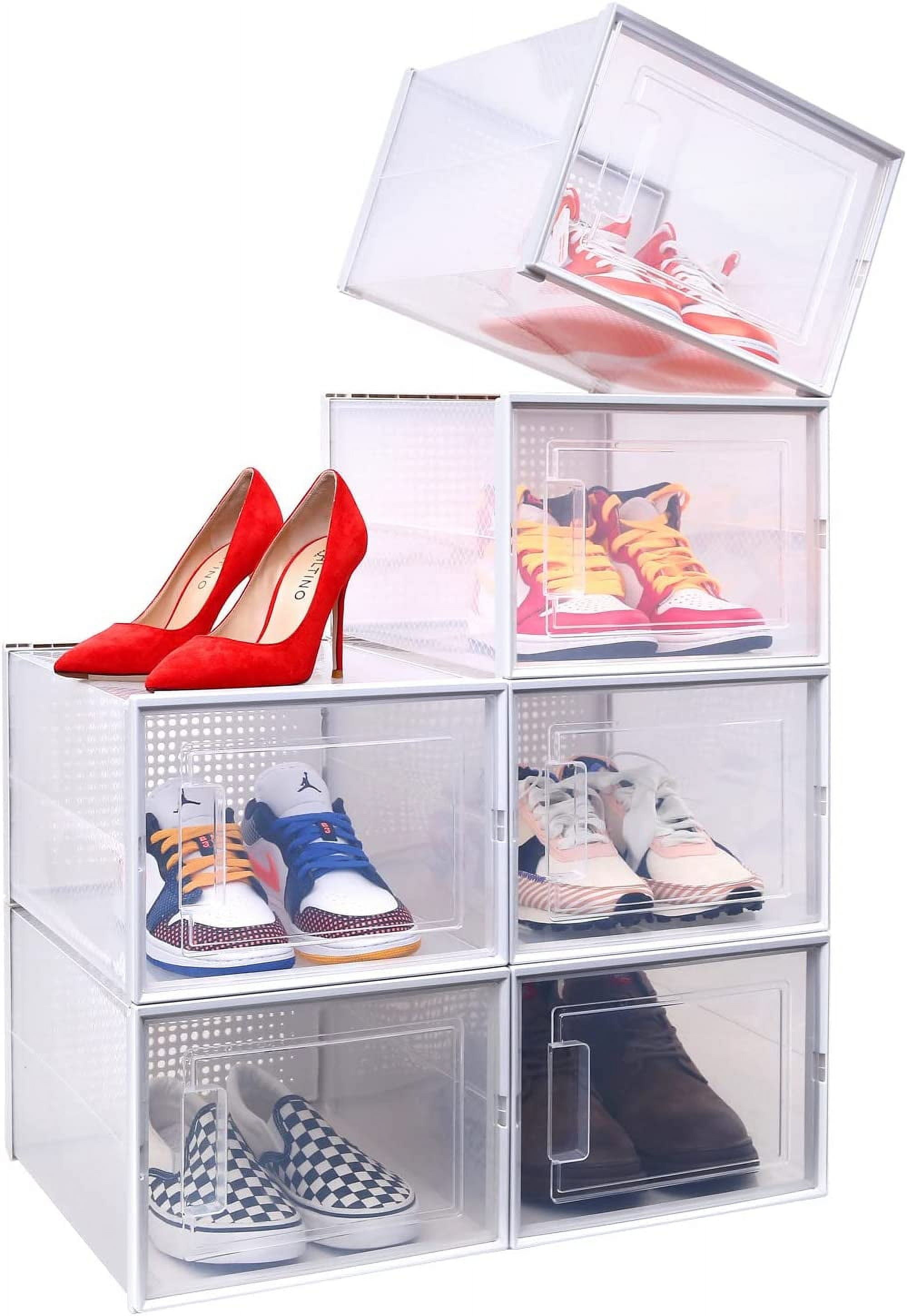 Shoe Storage, Ultra Large Shoe Org Heavy Duty 6 Pack Plastic Storage ...