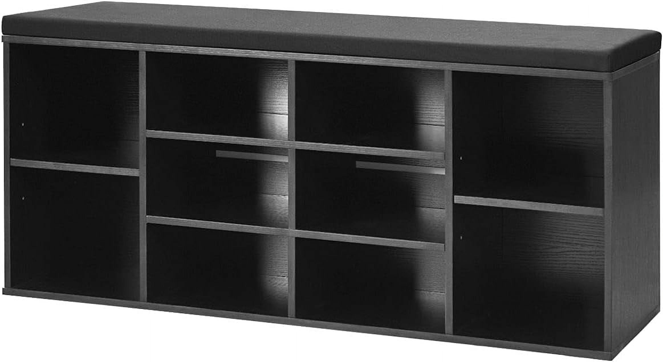 Shoe Storage with Padded Cushions, 10-Cube Shoe Rack Padded Seat w ...