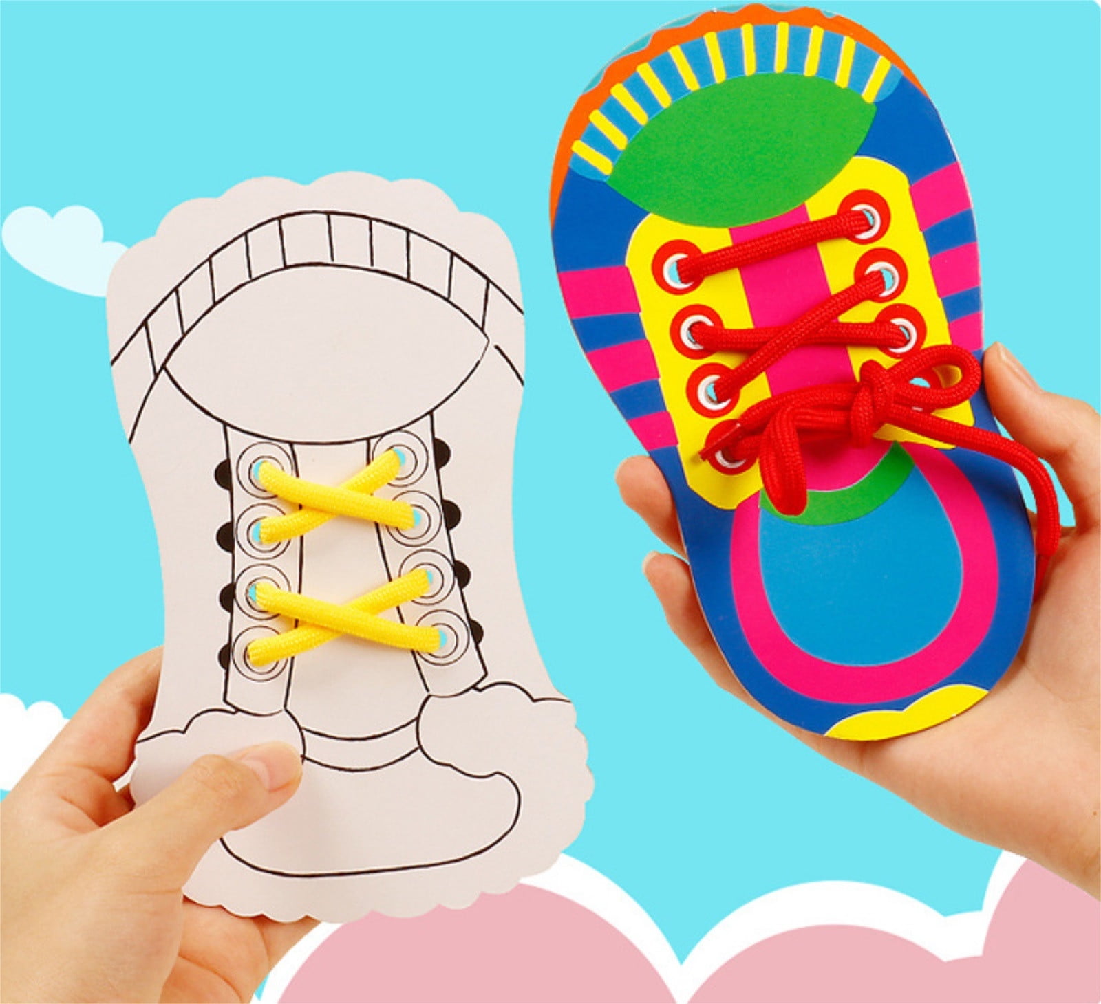 Shoe Tying Practice, Wooden Learn to Tie Your Own Shoes Threading ...