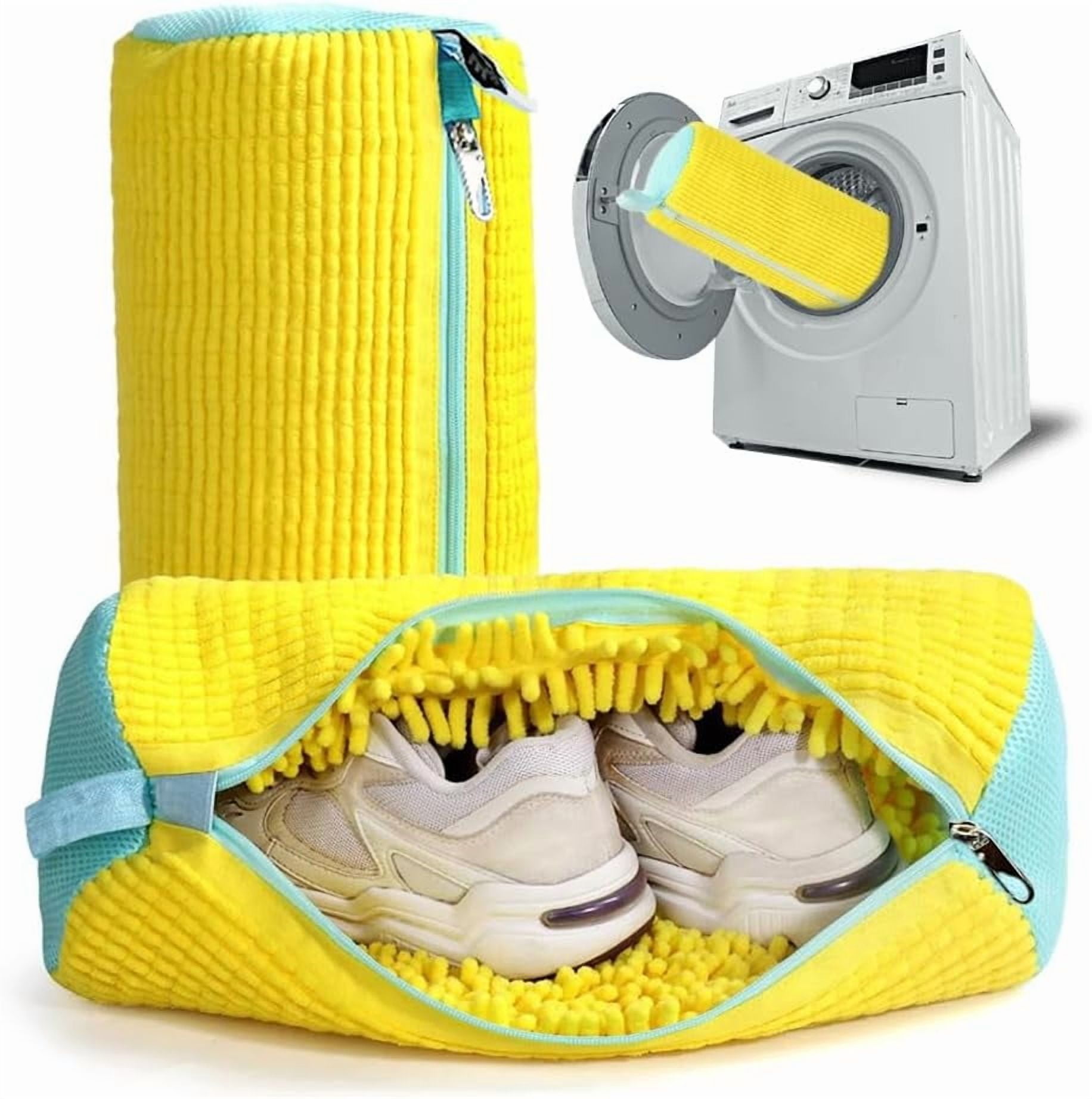 Shoe Washing Machine Bag 2 Pack Yellow, 360° Wrap-Around Laundry Bags ...