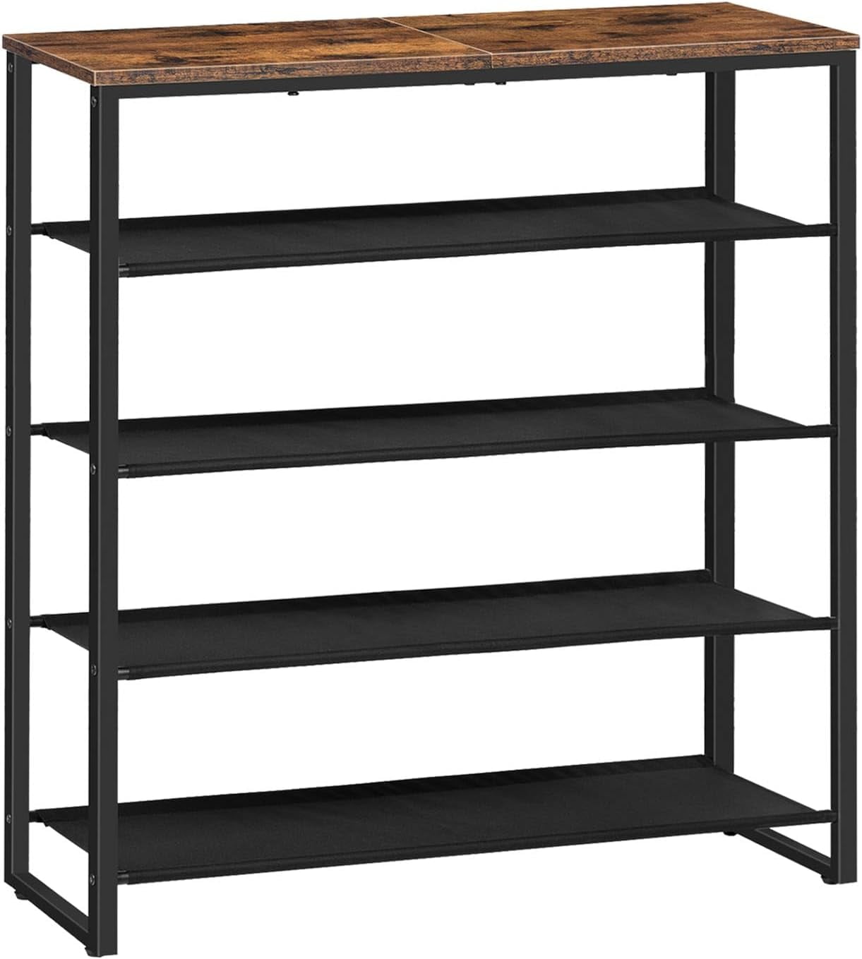 Shoe rack, 5-layer shoe storage organizer with 4 Oxford fabric racks ...