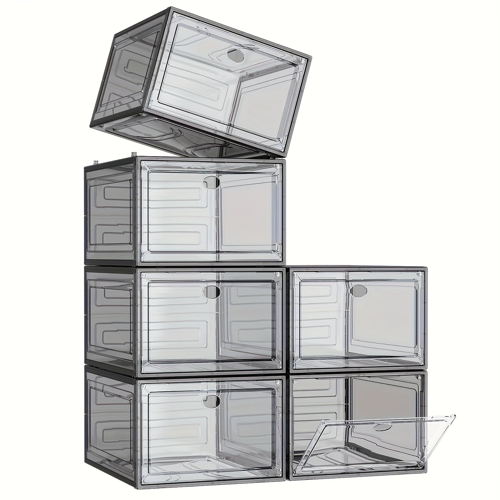 Shoebox clear plastic stackable shoebox storage box storage box ...