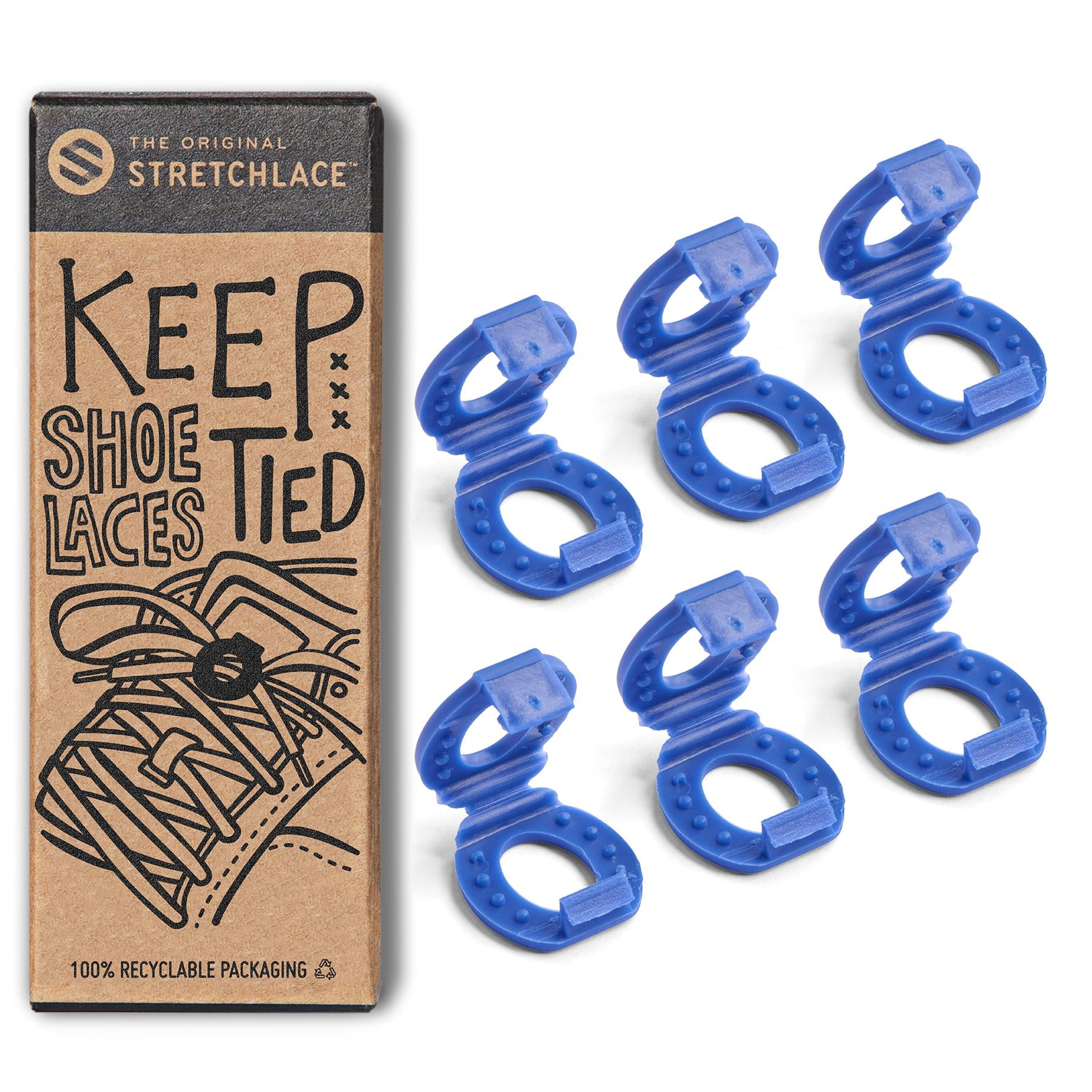 The Original Stretchlace Shoelace Knot Clips, Blue - Walmart.com